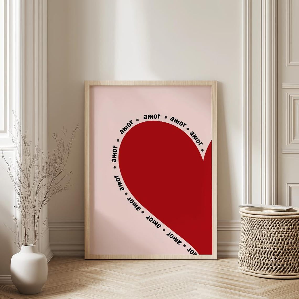 Kna Prints - 1 Pc Poster Trendy Love You , Amor Print Typography, Amor ...