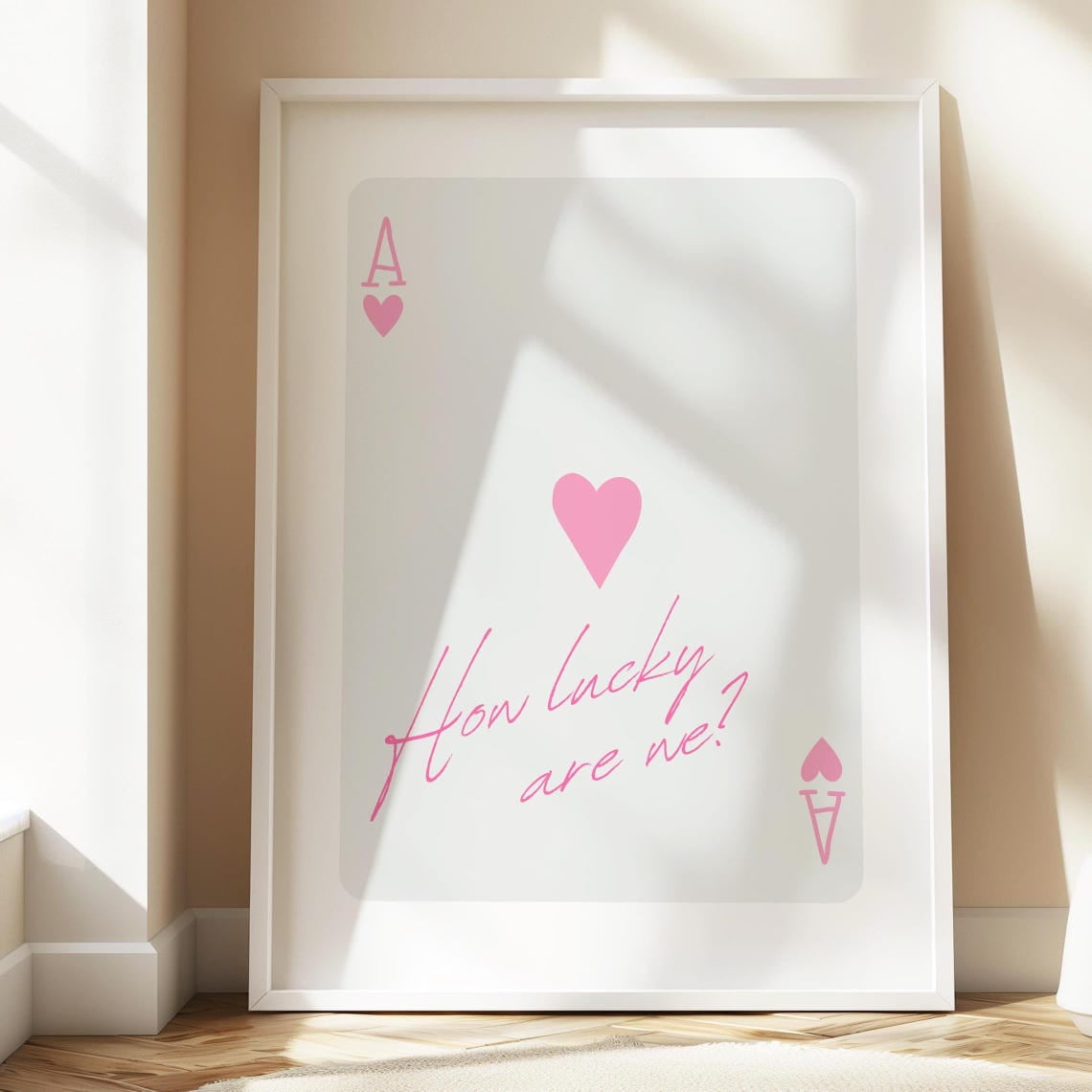 Kna Prints - 1 Pc Poster Trendy How Lucky Are We Print Pink Trendy Ace ...