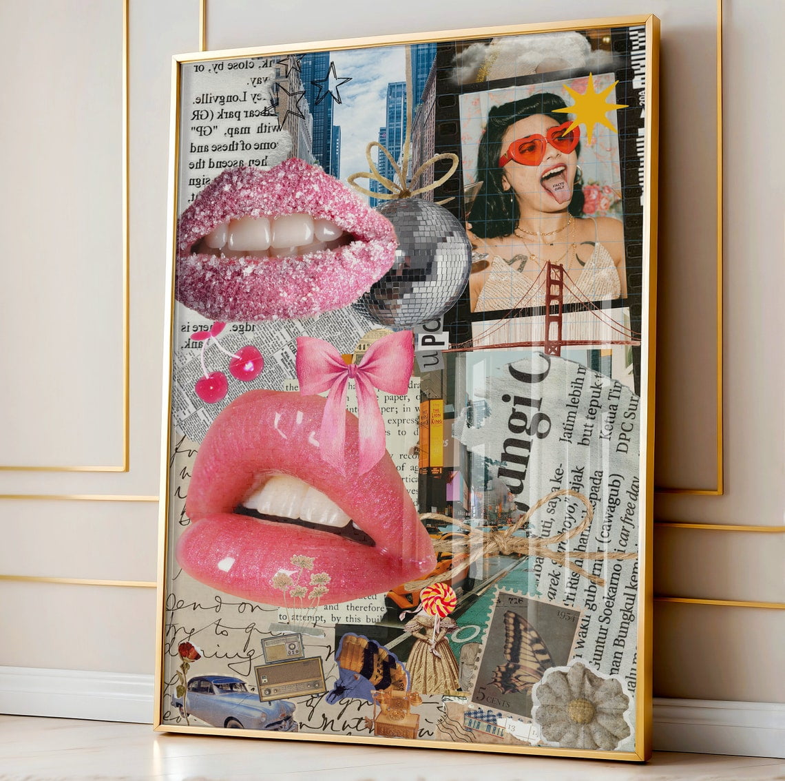 Kna Prints - 1 Pc Poster Trendy Preppy Pink Wall Art, Retro Vintage ...