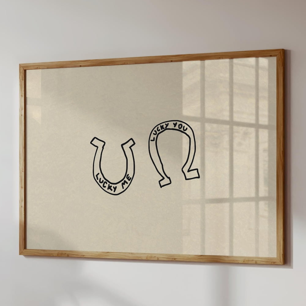 Kna Prints - 1 Pc Poster Trendy Western Print Horseshoe Poster Lucky Me ...