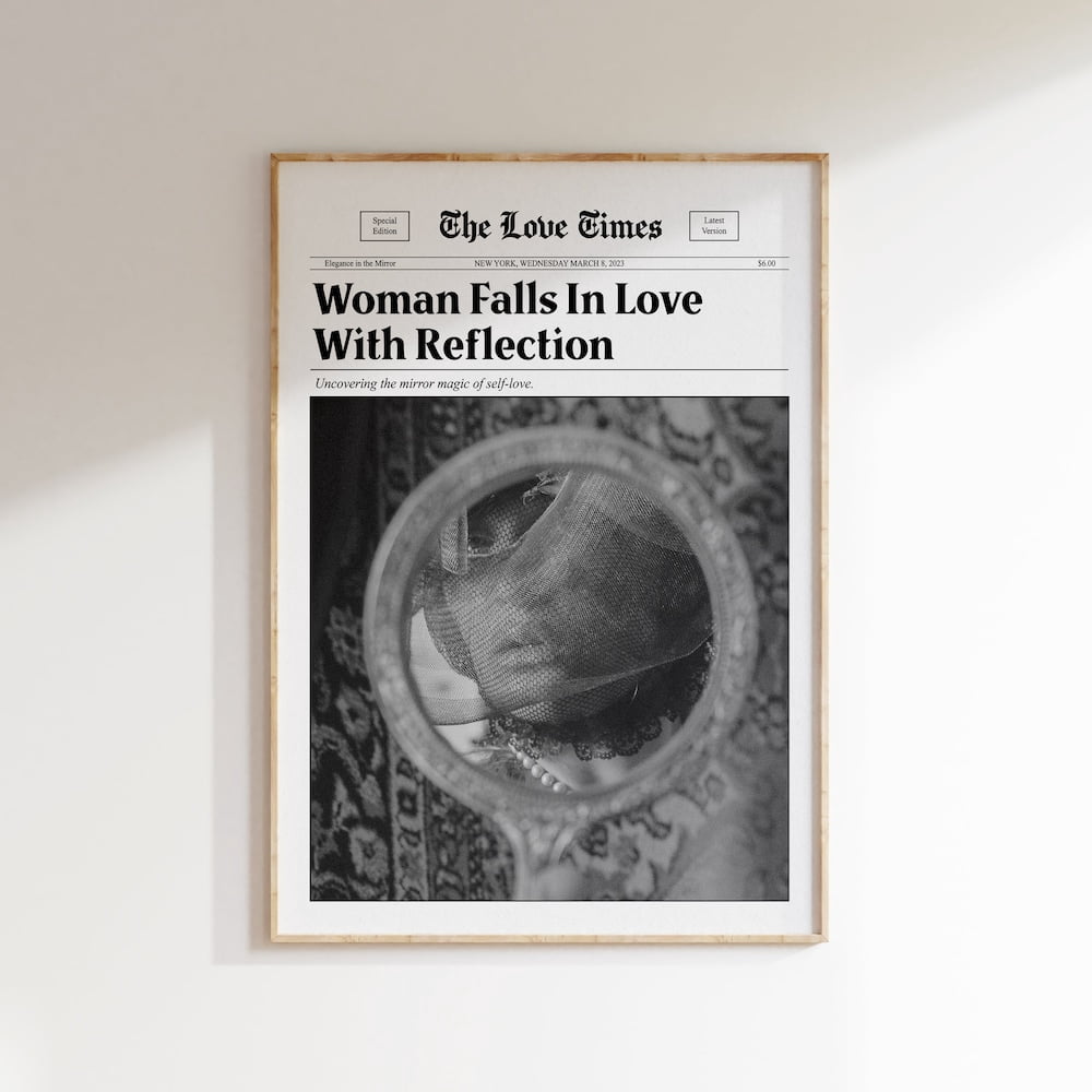 Kna Prints - 1 Pc Poster Trendy Woman Falls In Love With Reflection ...