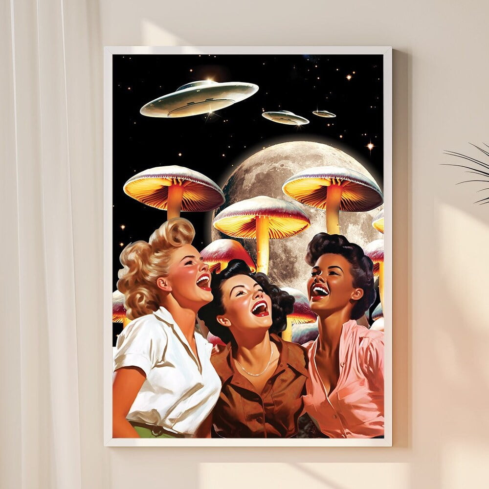 Kna Prints - 1 Pc Poster Trippy Ufo Adventure Friends Art Print, Trippy ...