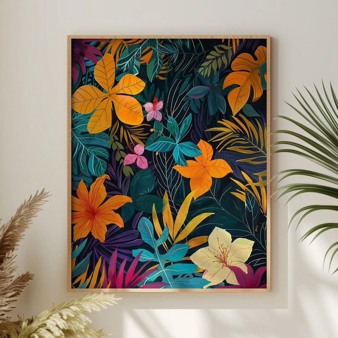 Kna Prints - 1 Pc Poster Tropical Jgle Wall Art Vibrant Botanical Print ...