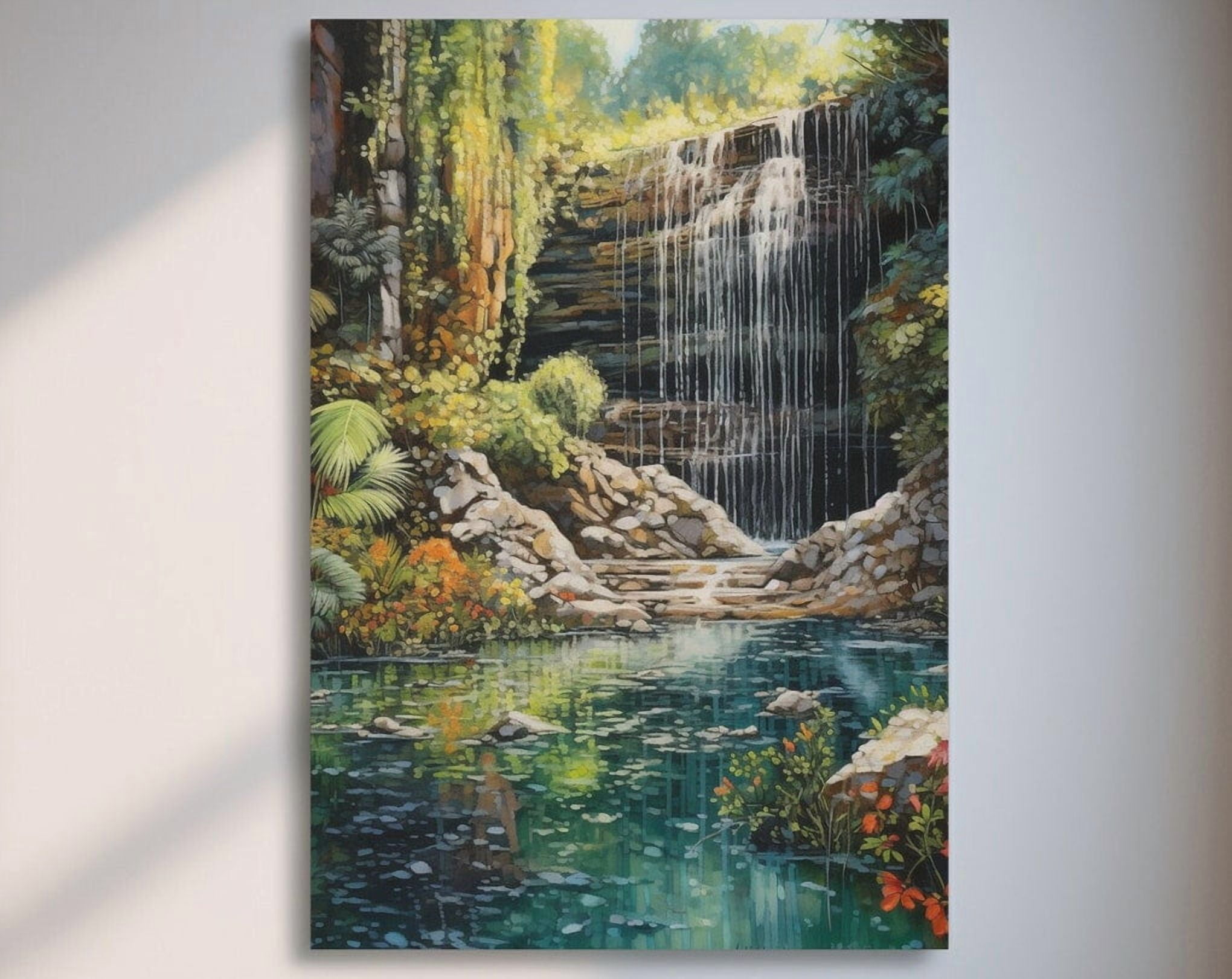 Kna Prints - 1 Pc Poster Tropical Oasis Acrylic Glass Art Lush Jgle ...