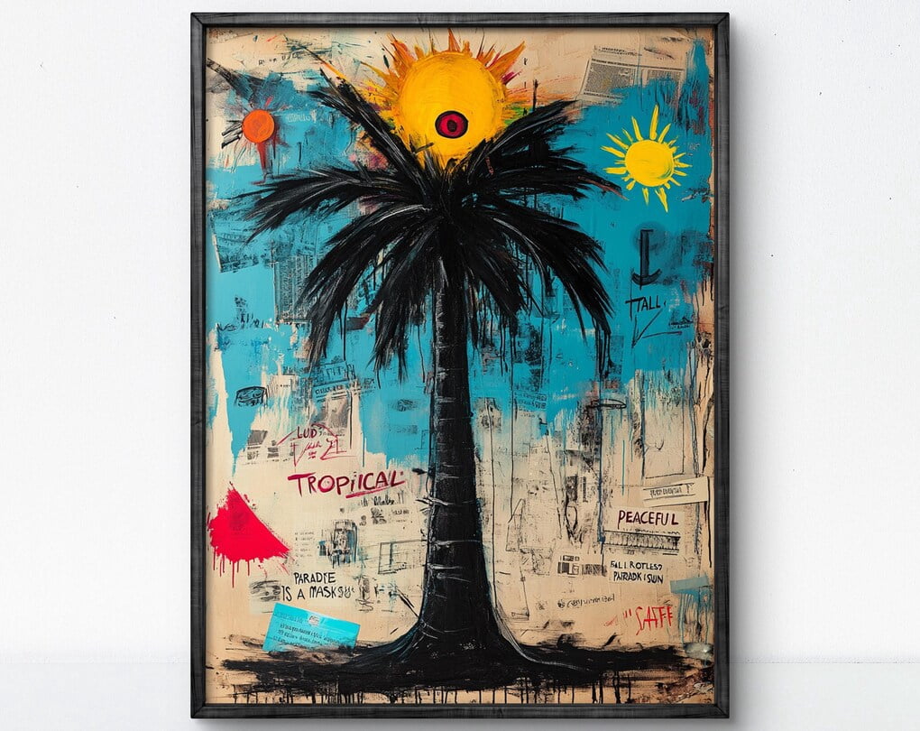 Kna Prints - 1 Pc Poster Tropical Palm Graffiti Artbold Paradise Wall ...