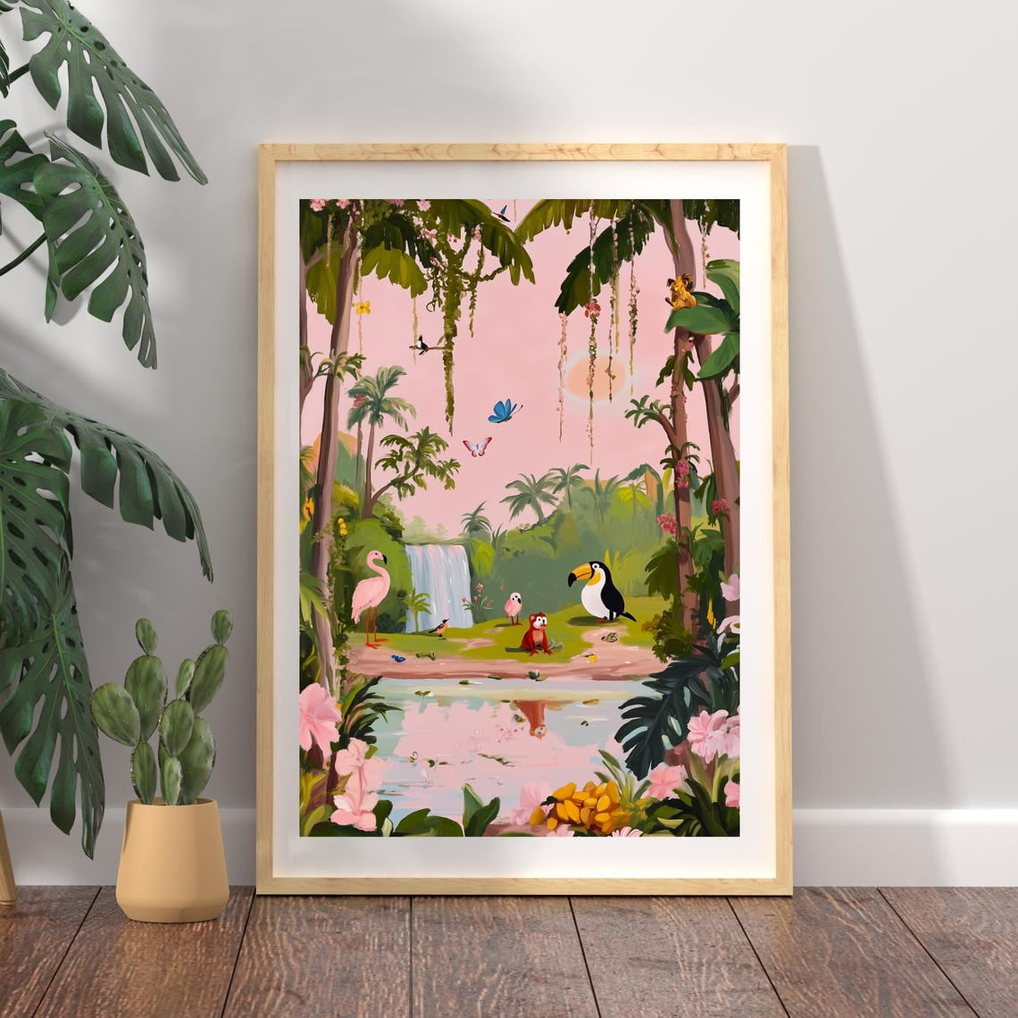 Kna Prints - 1 Pc Poster Tropical Paradise Wall Art Jgle Animal ...