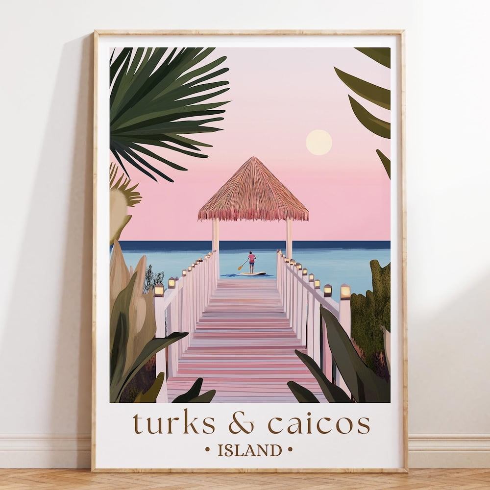 Kna Prints - 1 Pc Poster Turks And Caicos Travel Poster, Tropical ...