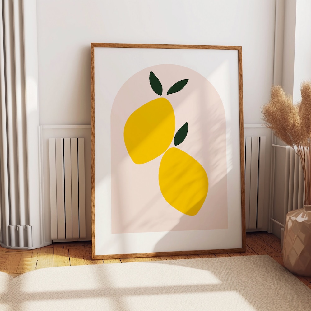 Kna Prints - 1 Pc Poster Two Lemons, Citrus Illustration Art, Modern ...