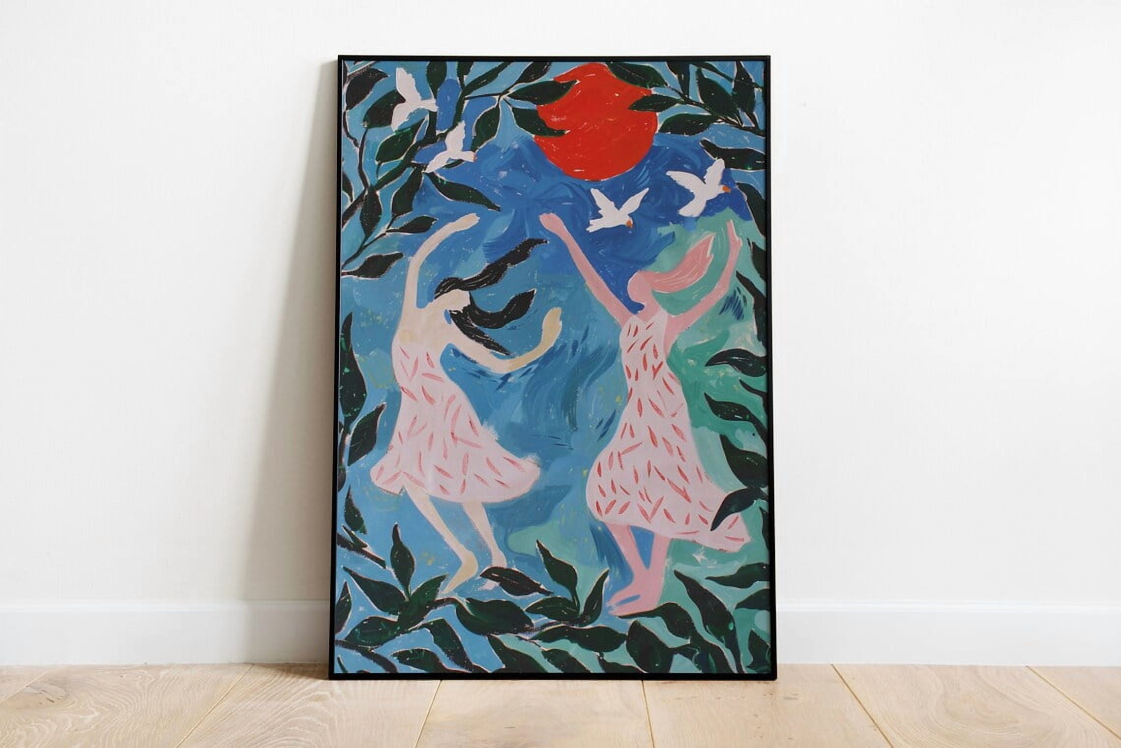 Kna Prints - 1 Pc Poster Two Women Dancing With Red S Matisse Inspired ...