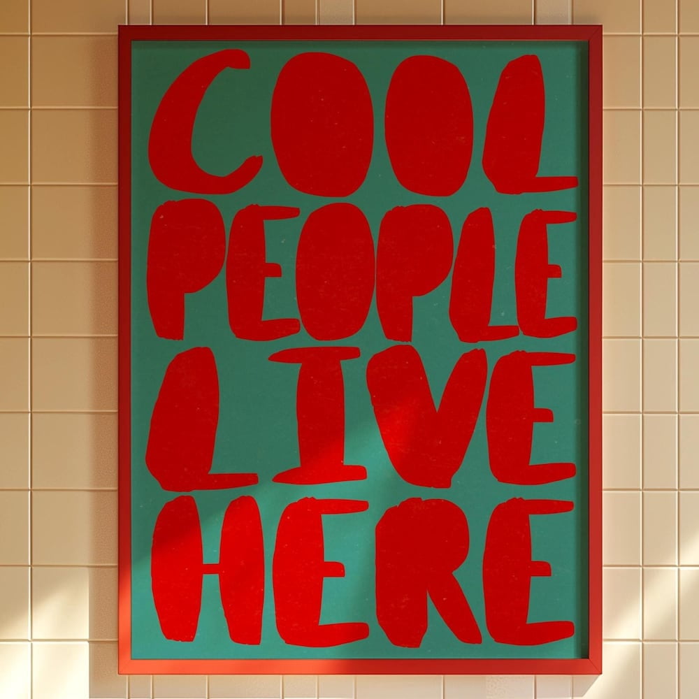 Kna Prints - 1 Pc Poster Typography Poster, Trendy Wall Art, Red Wall ...