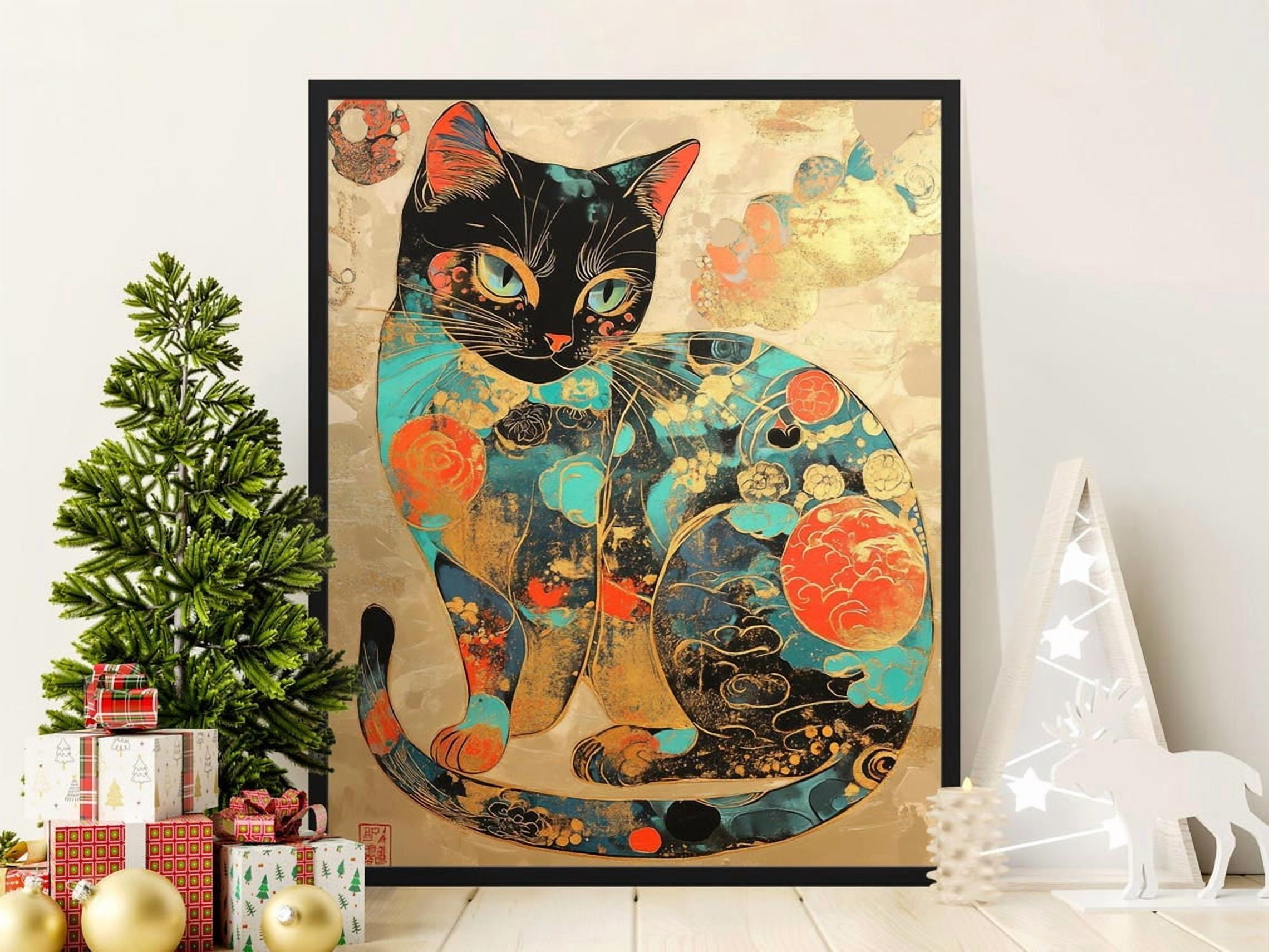Kna Prints - 1 Pc Poster Ukiyo-E Cat , Japanese Art Print, Floral ...