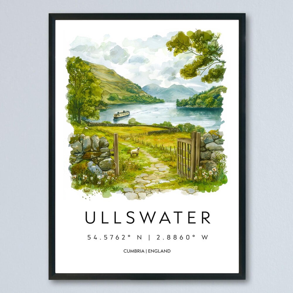 Kna Prints - 1 Pc Poster Ullswater Watercolor Poster Ullswater Travel ...