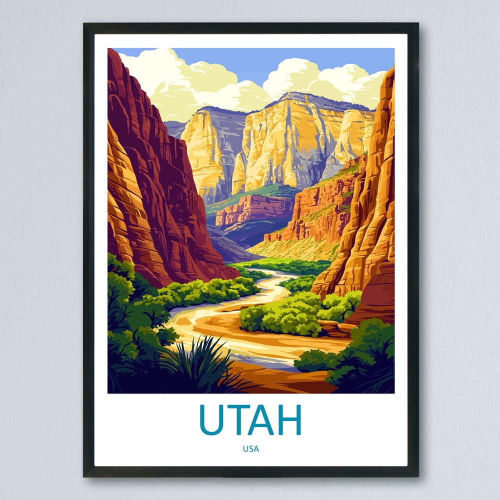 Kna Prints - 1 Pc Poster Utah Travel Usa Wall Art Desert Landscape ...