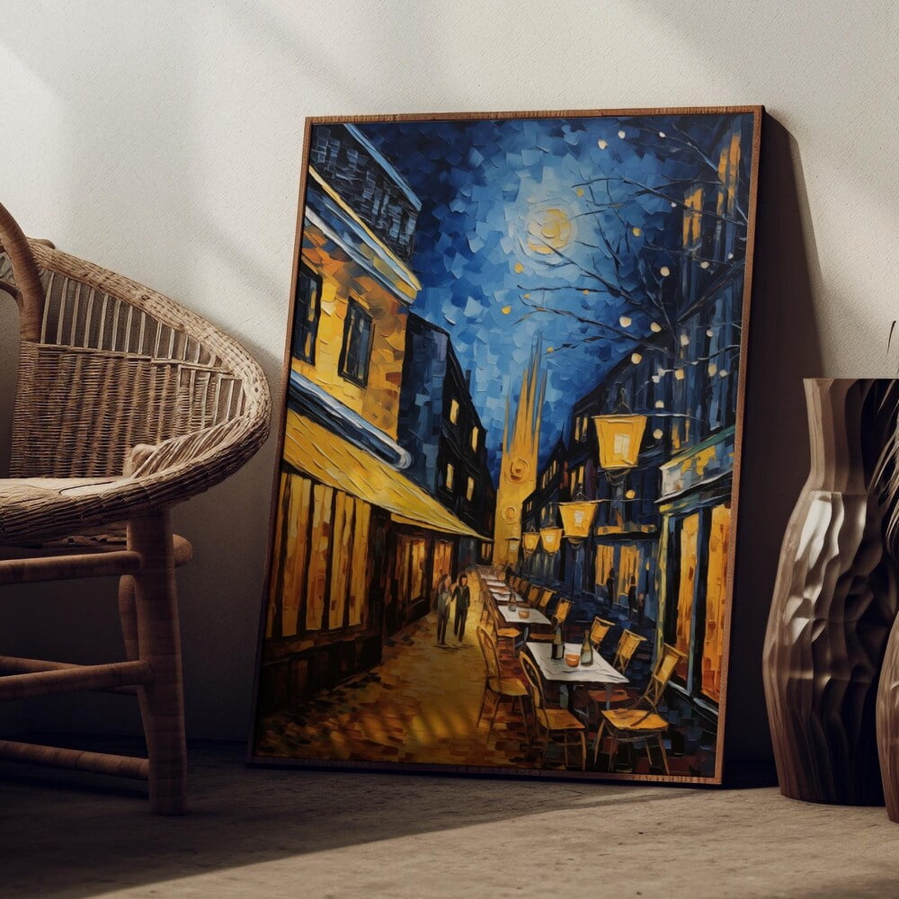 Kna Prints - 1 Pc Poster Van Gogh Style French Scenery Painting, Cafe ...