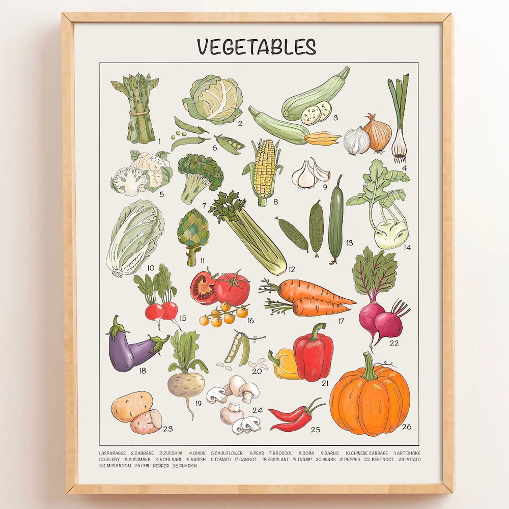 Kna Prints - 1 Pc Poster Vegetables Classroom Posters, Montessori ...