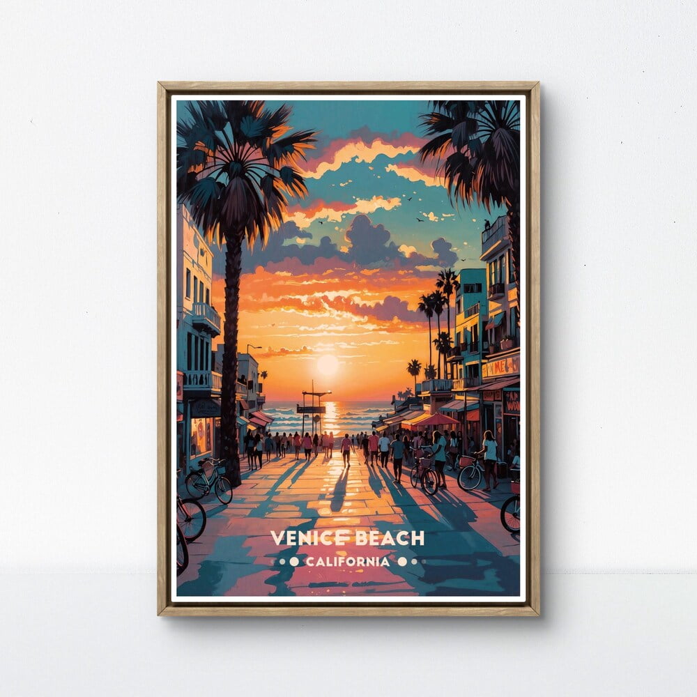 Kna Prints - 1 Pc Poster Venice Beach Sunset Poster, California Coast ...