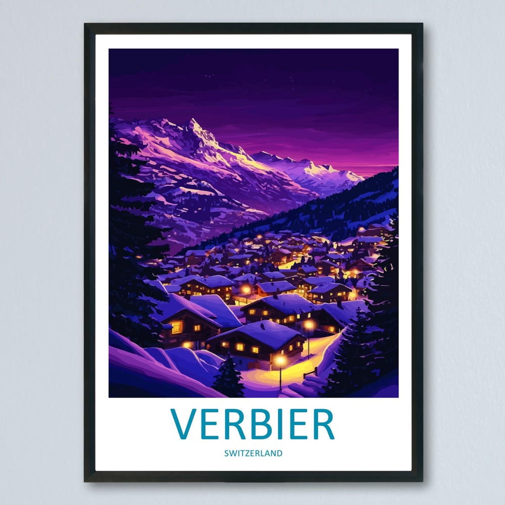 Kna Prints - 1 Pc Poster Verbier Travel Poster Switzerland Wall Art Ski ...