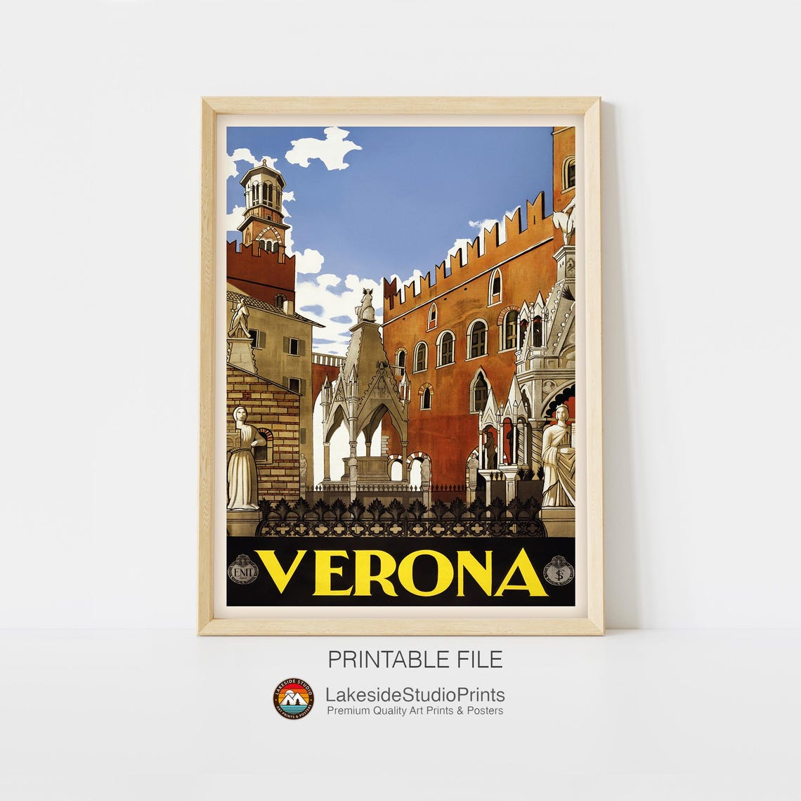 Kna Prints - 1 Pc Poster Verona Italy Vintage Travel Instant Jpg File ...