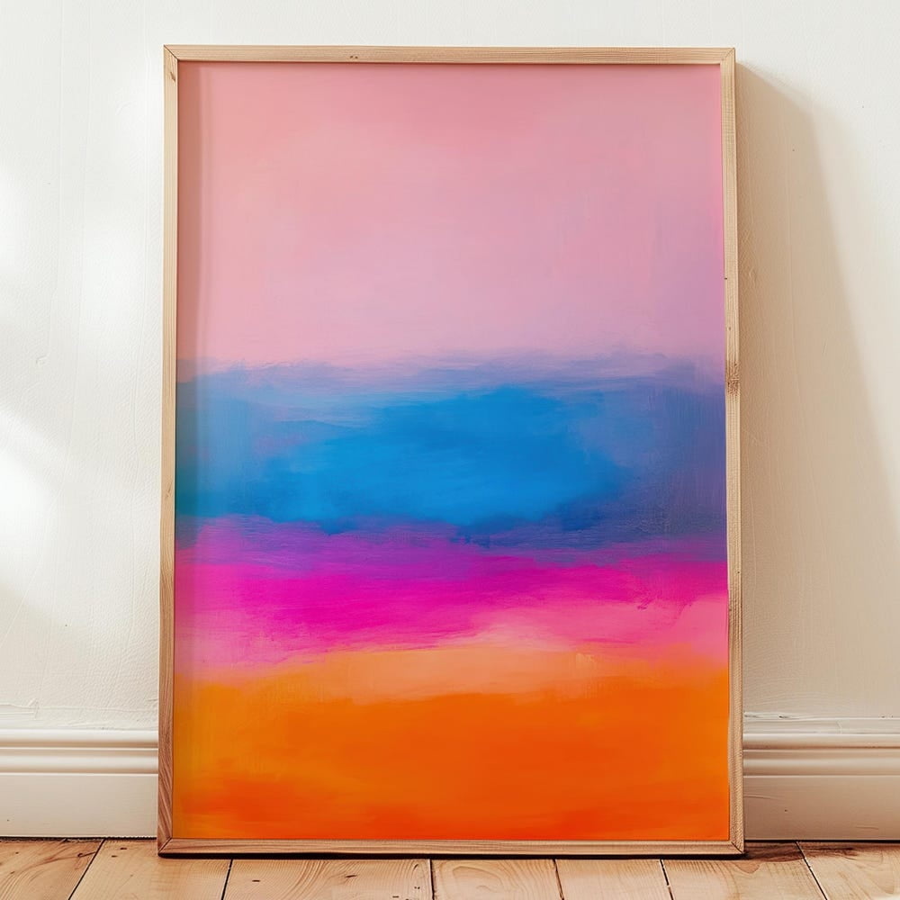 Kna Prints - 1 Pc Poster Vibrant Abstract Poster | Pink & Orange ...