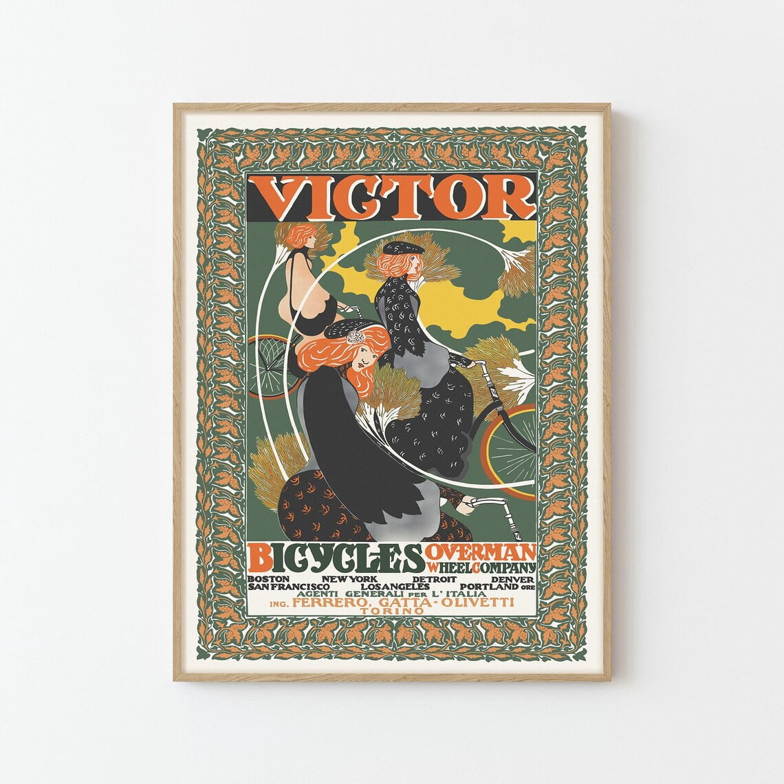 Kna Prints - 1 Pc Poster Victor Bicycles Vintage Advertising Fine Art ...