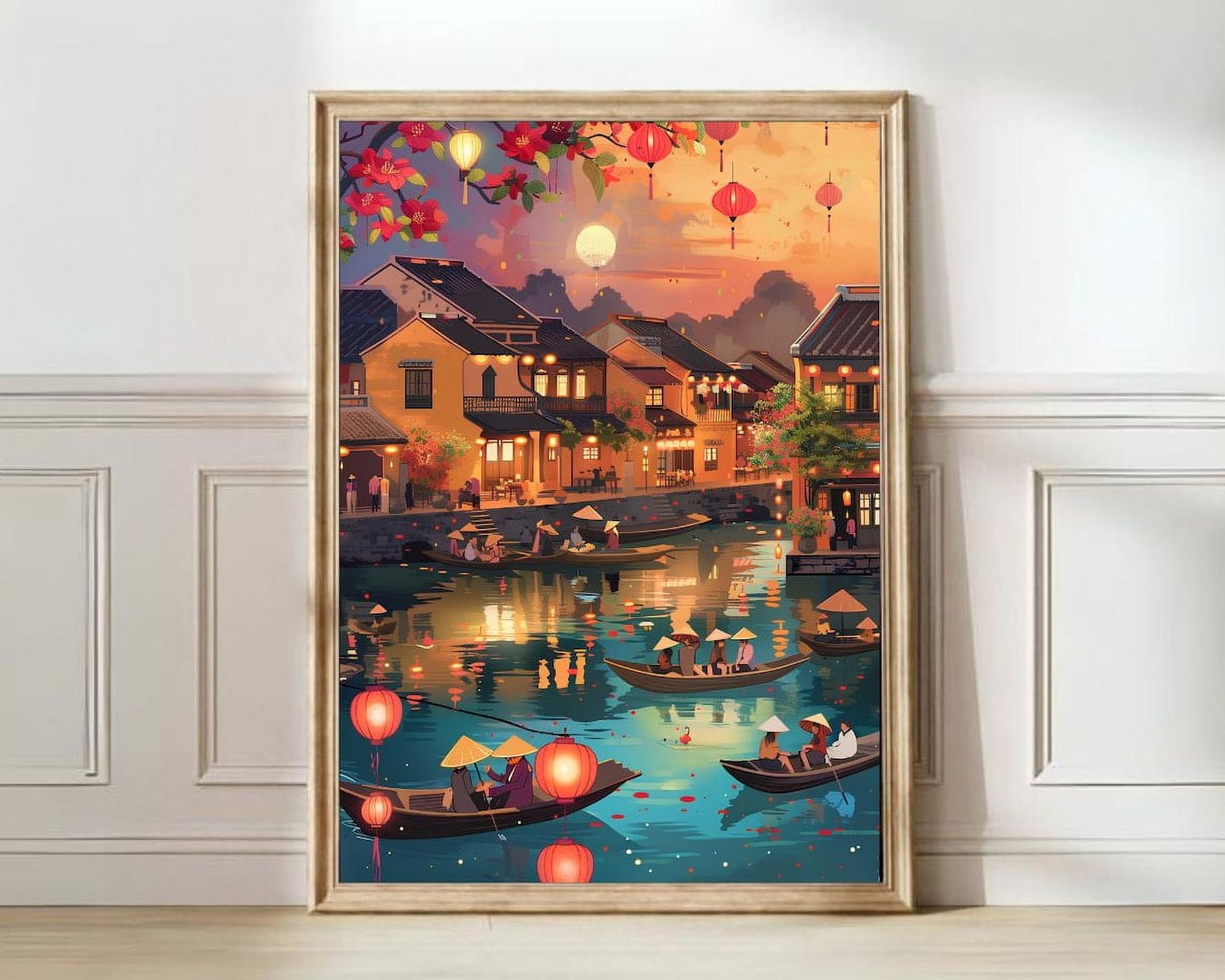 Kna Prints - 1 Pc Poster Vietnam Print Vietnam Illustration Lantern Festival Hue Print Hanoi ...