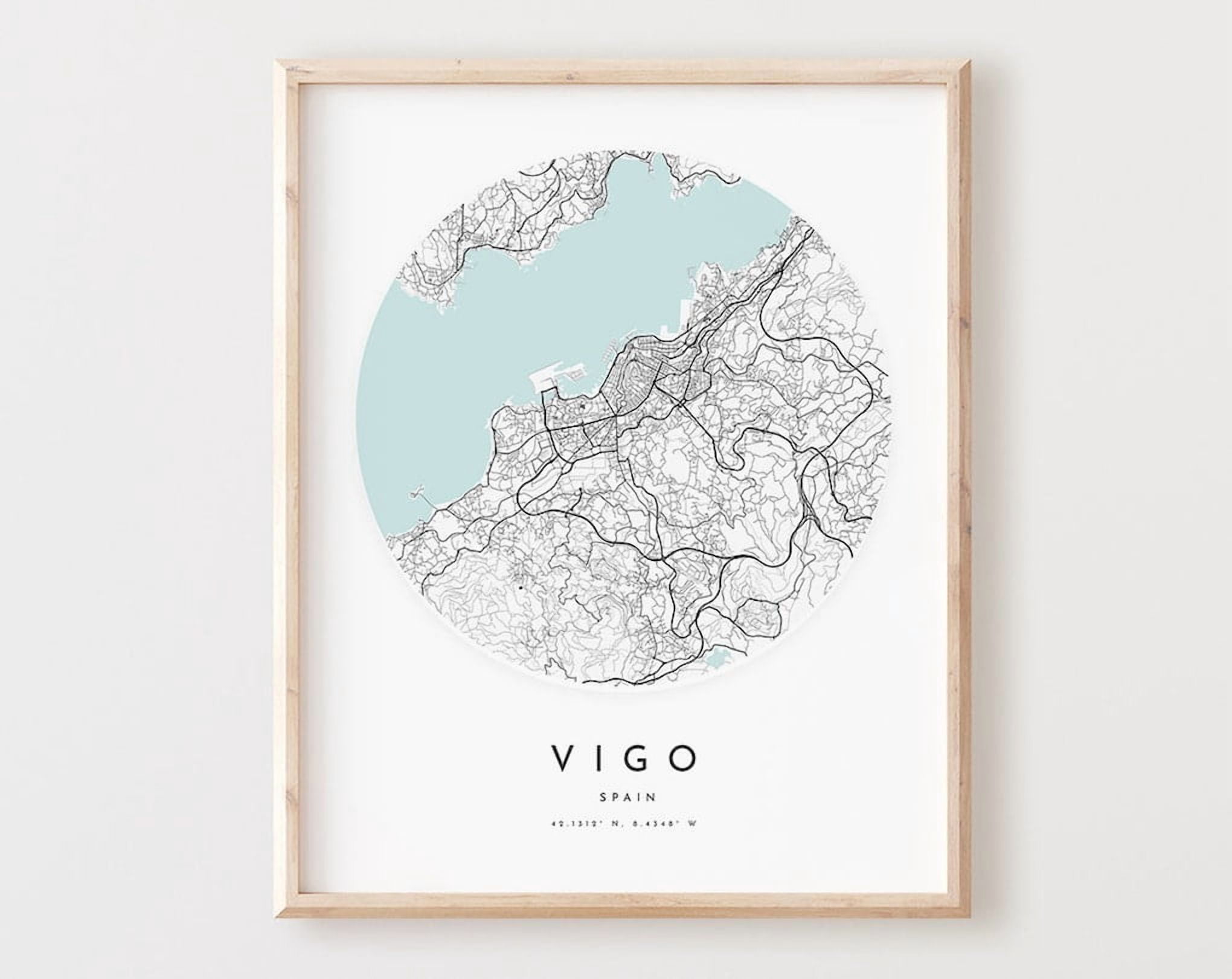 Kna Prints - 1 Pc Poster Vigo Map Print, Vigo Map City Wall Art, Vigo ...