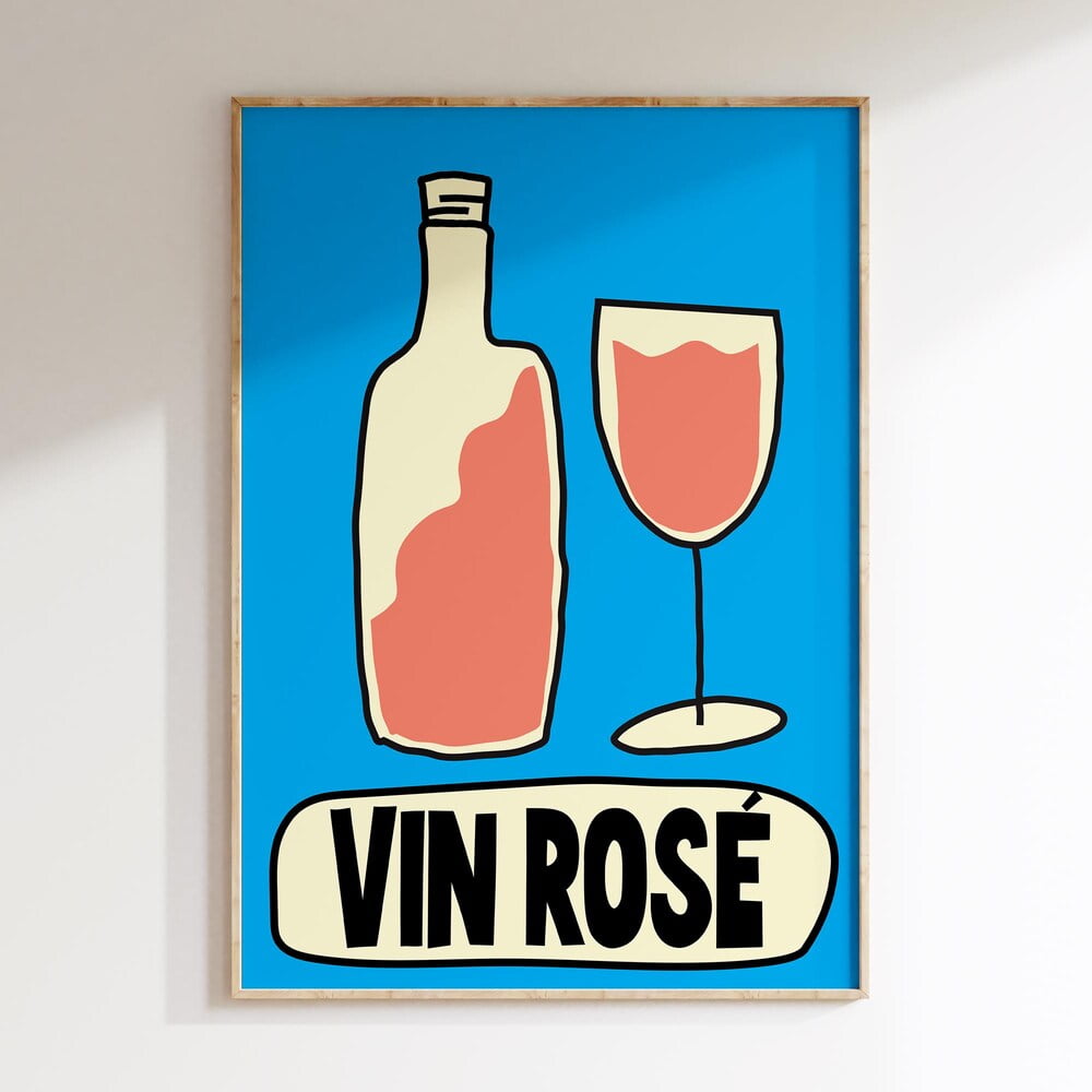 Kna Prints - 1 Pc Poster Vin Rosé Poster, Kitchen Wall Deco, Modern Kitchen Print, Dinning Wall ...