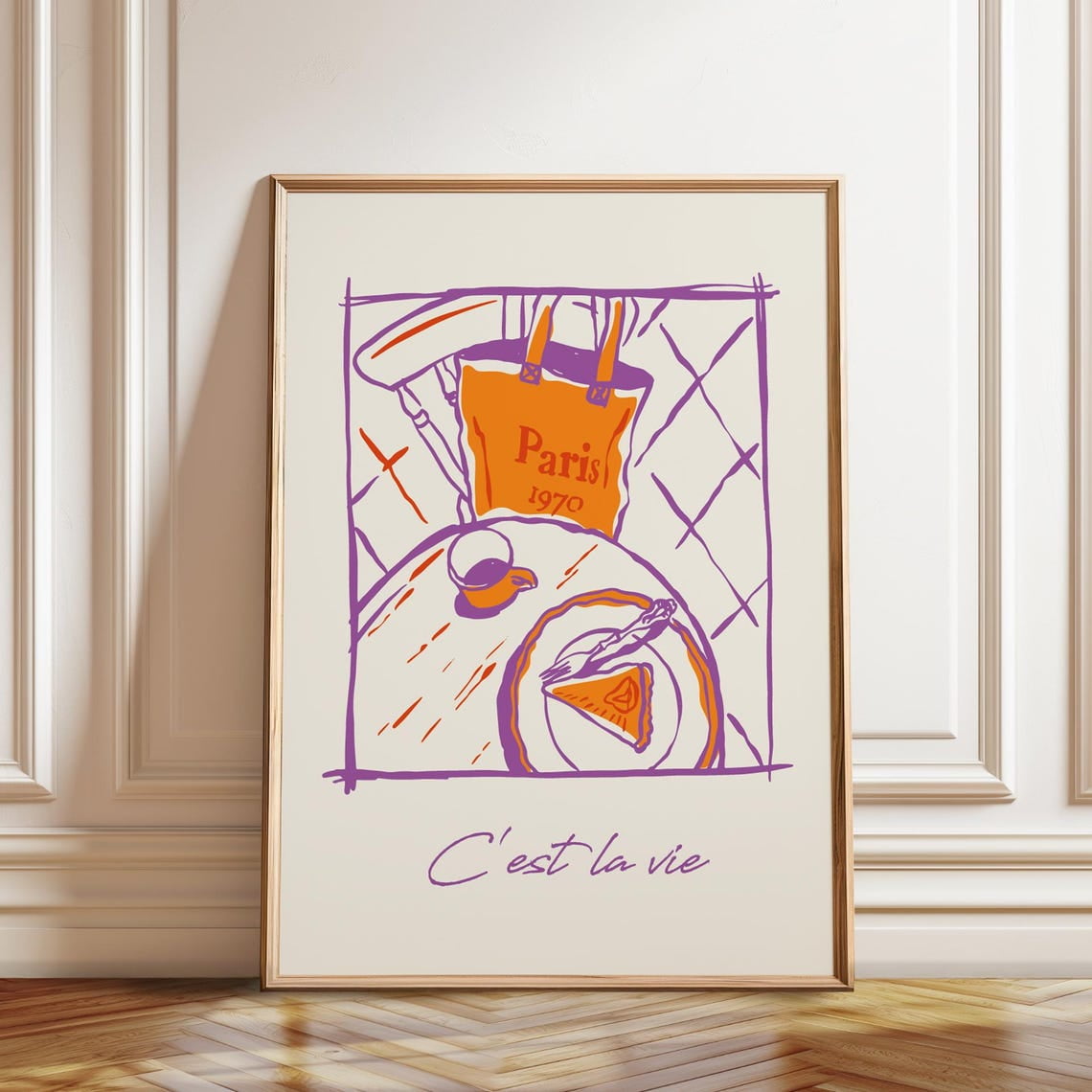 Kna Prints - 1 Pc Poster Vintage 1970 Baguette Art Parisian Nostalgia ...