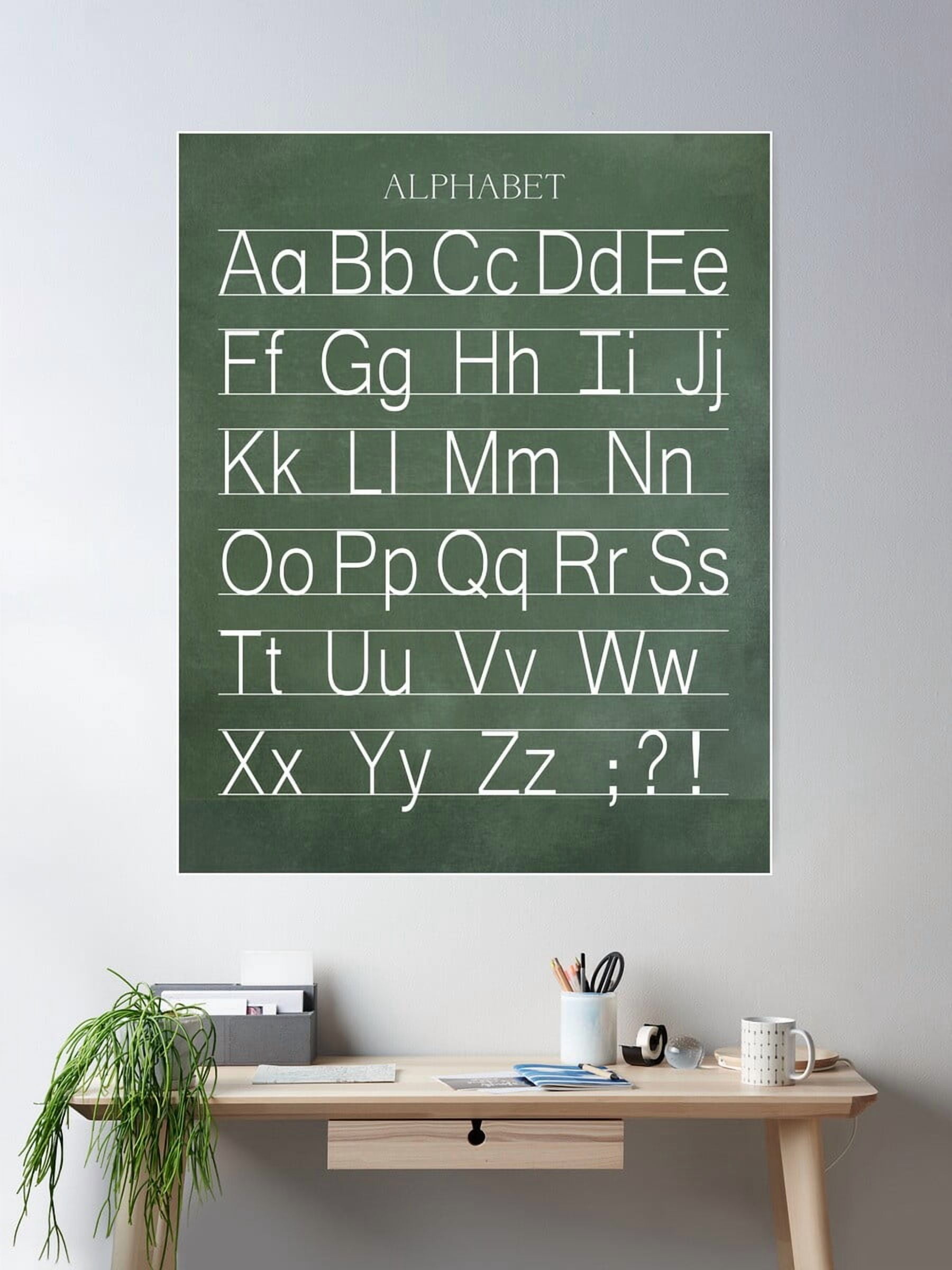 Kna Prints - 1 Pc Poster Vintage Alphabet Chalkboard Manuscript ...