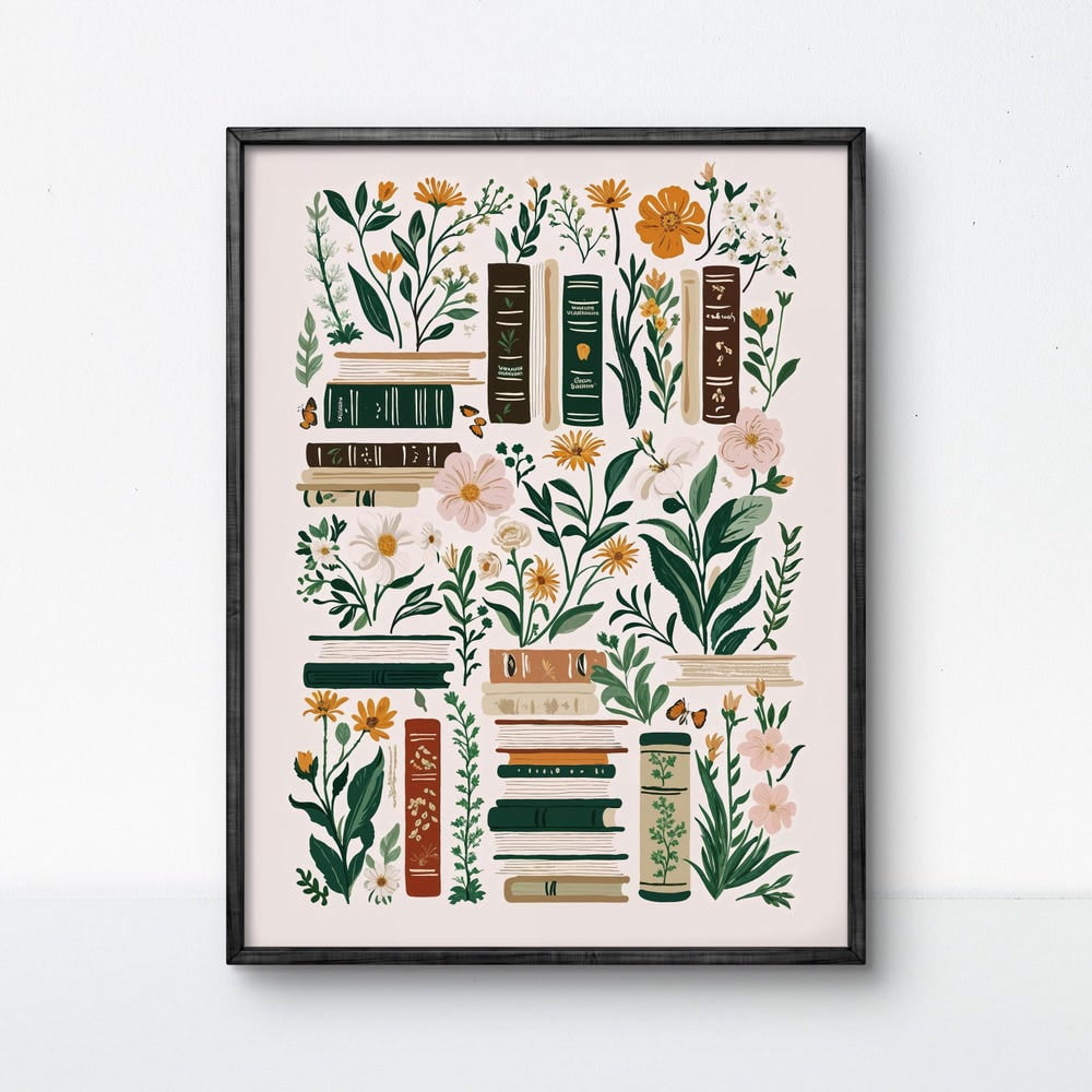 Kna Prints - 1 Pc Poster Vintage Botanical Book Lover Poster – Floral ...