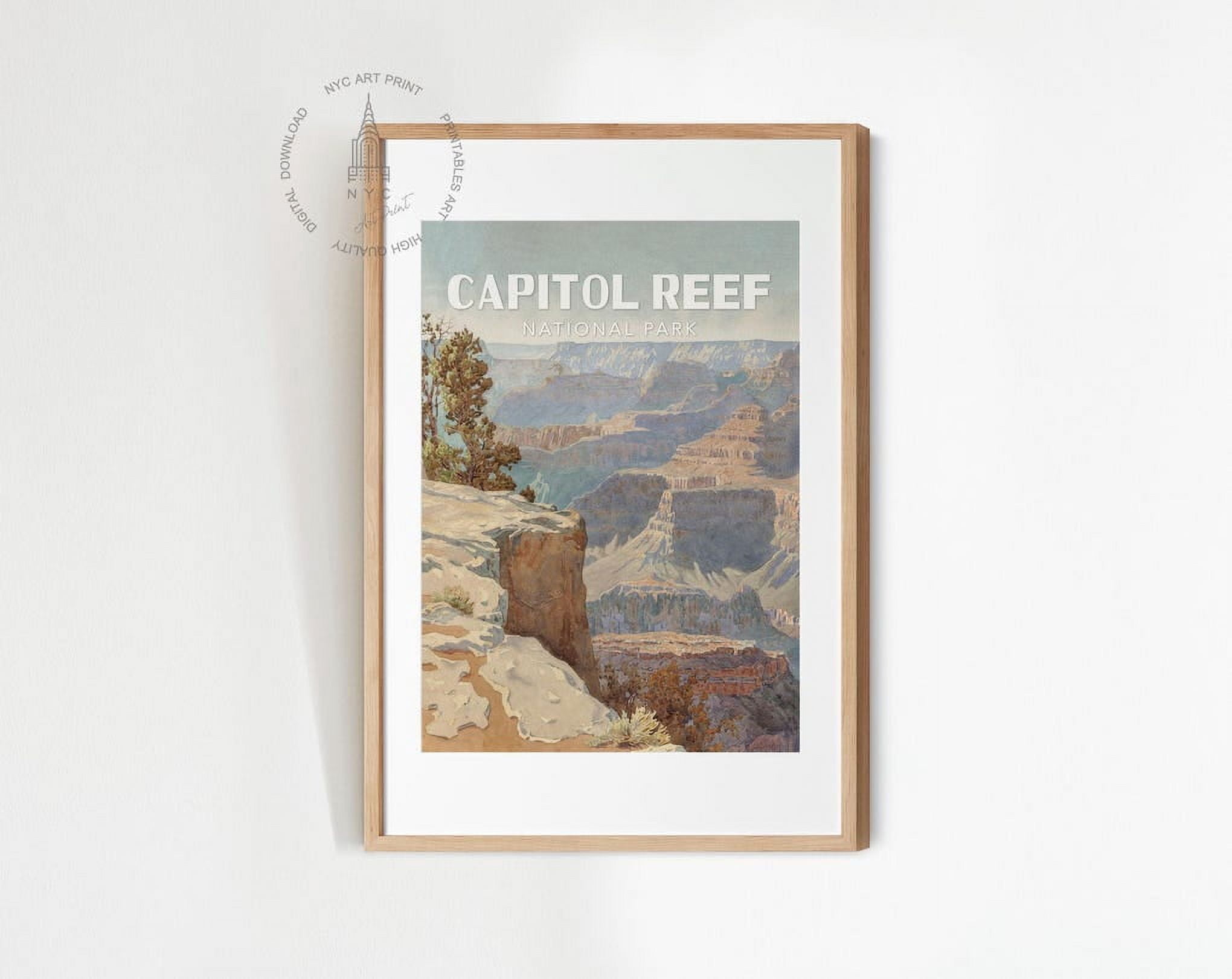Kna Prints - 1 Pc Poster Vintage Capitol Reef National Park Print ...