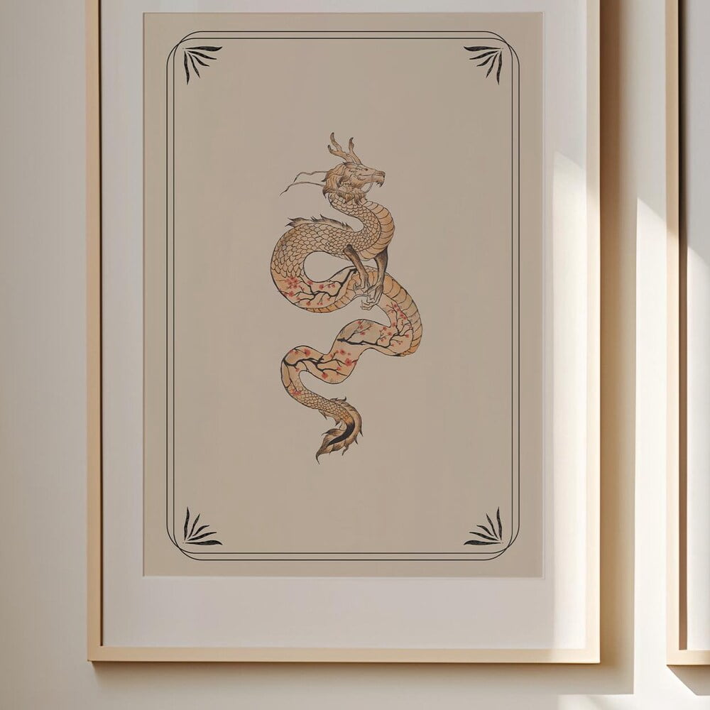 Kna Prints - 1 Pc Poster Vintage Dragon Poster, Dragon Illustration Art ...
