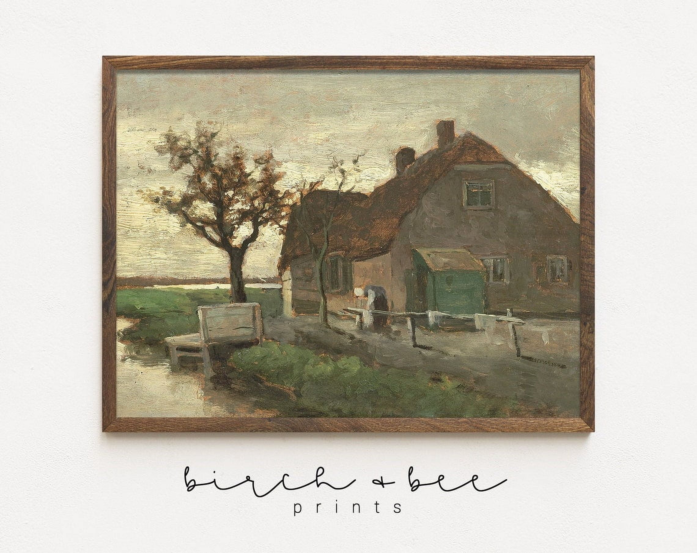 Kna Prints - 1 Pc Poster Vintage Farmhouse Painting Old Time Farm Print ...