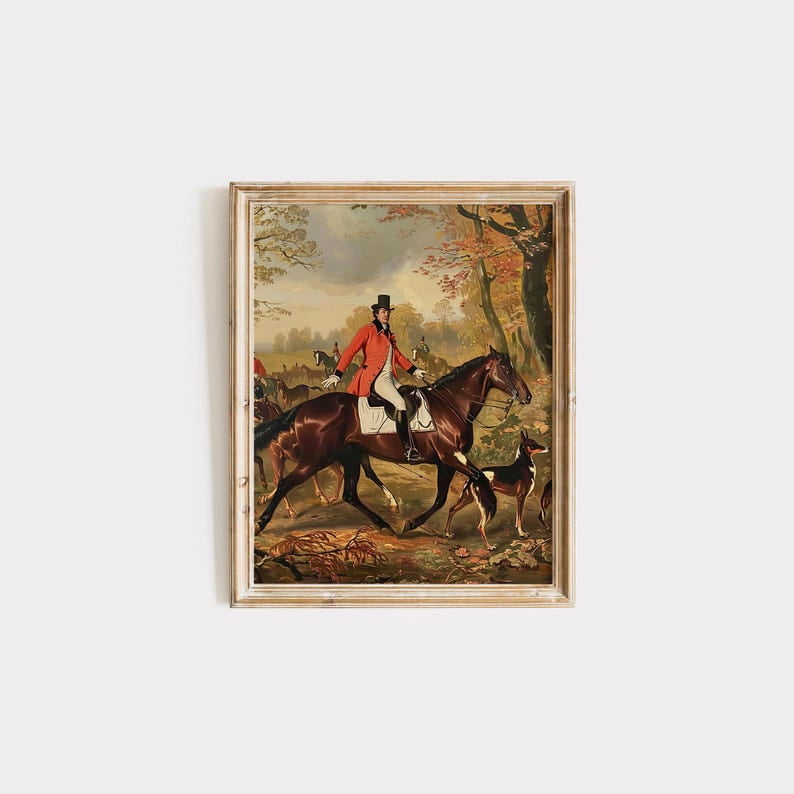 Kna Prints - 1 Pc Poster Vintage Fox Hting Print, Equestrian Wall Art ...
