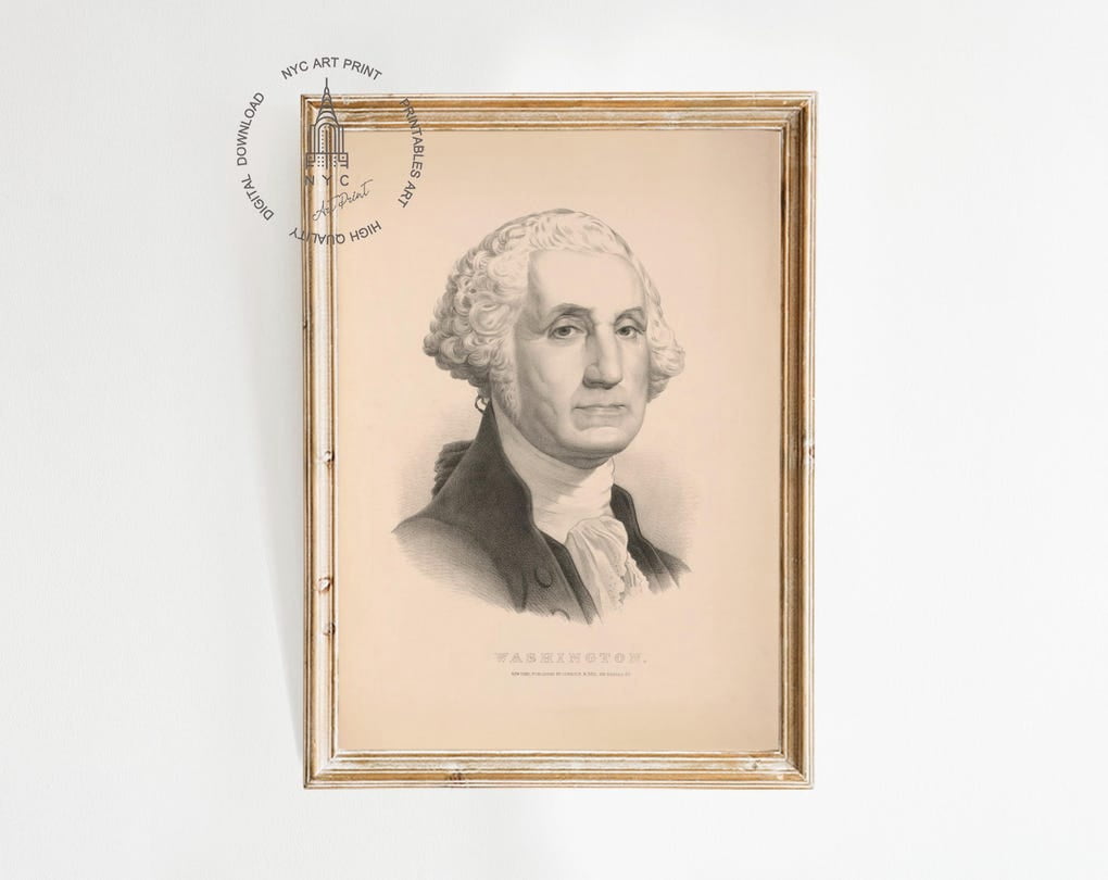 Kna Prints - 1 Pc Poster Vintage George Washington Print, Patriotic ...