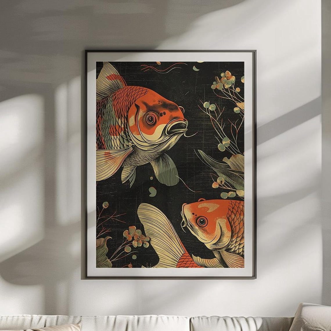 Kna Prints - 1 Pc Poster Vintage-Inspired Japanese Koi Fish Wall Art ...