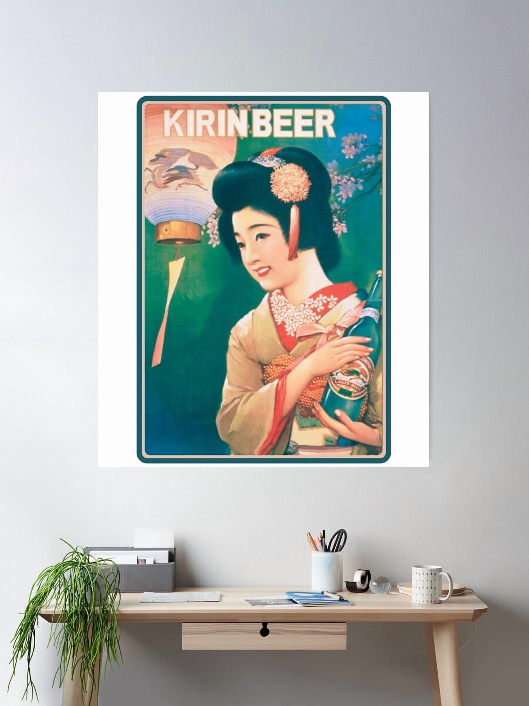 Kna Prints - 1 Pc Poster Vintage Japanese Beer Advertisement Kirin Beer ...
