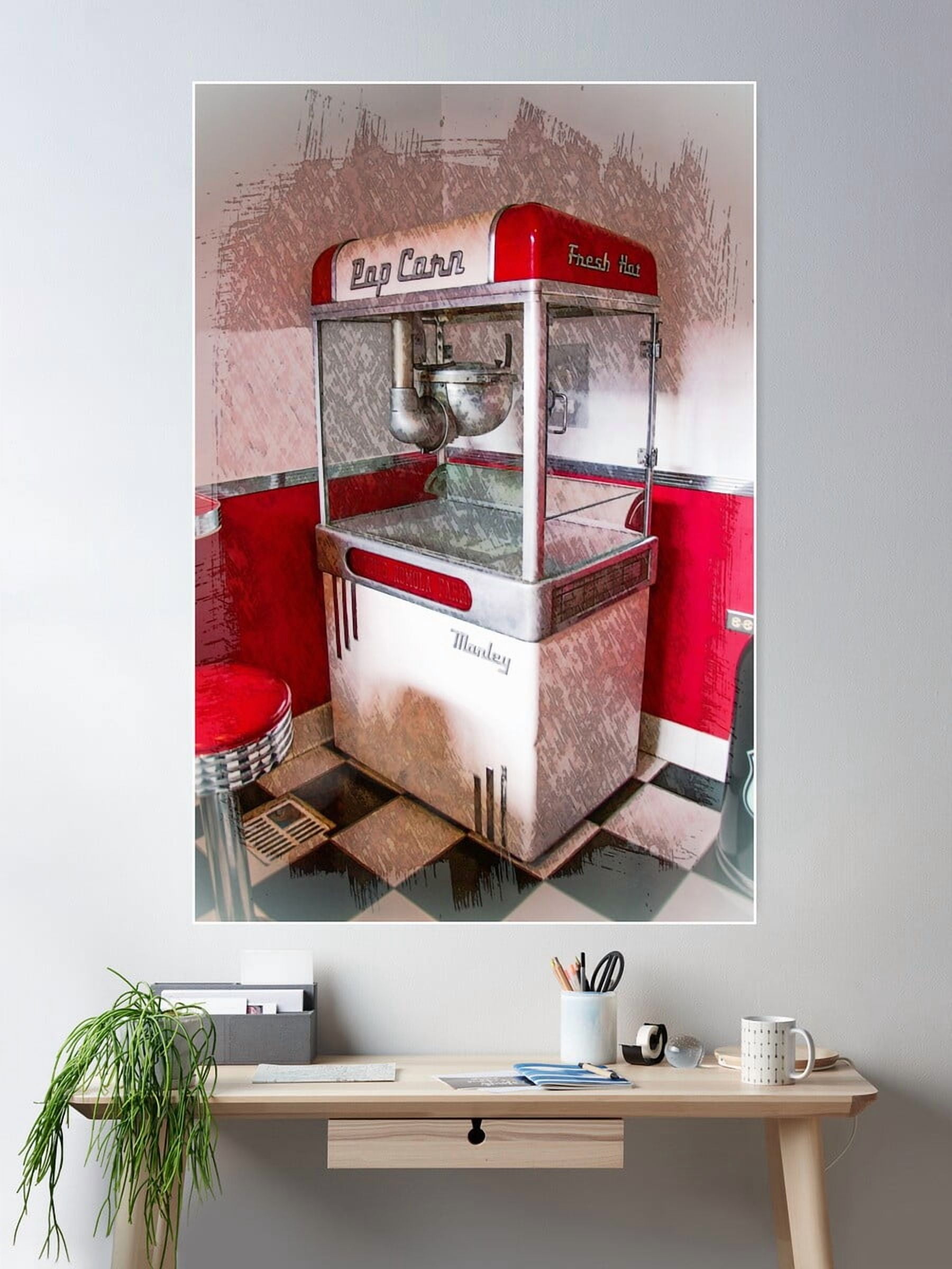 Kna Prints - 1 Pc Poster Vintage Manley Popcorn Machine, UNFRAMED-24x36 ...