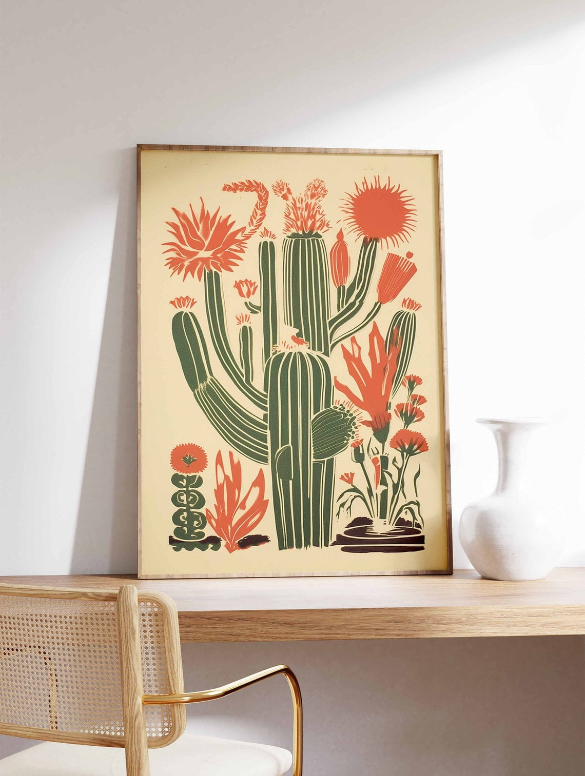 Kna Prints - 1 Pc Poster Vintage Mexican Cactus , Colourful Mexican Art Print, Traditional ...