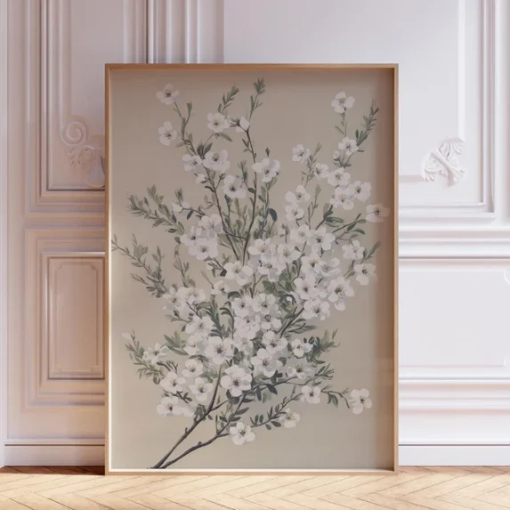 Kna Prints - 1 Pc Poster Vintage Neutral Floral Botanical Wall Art ...