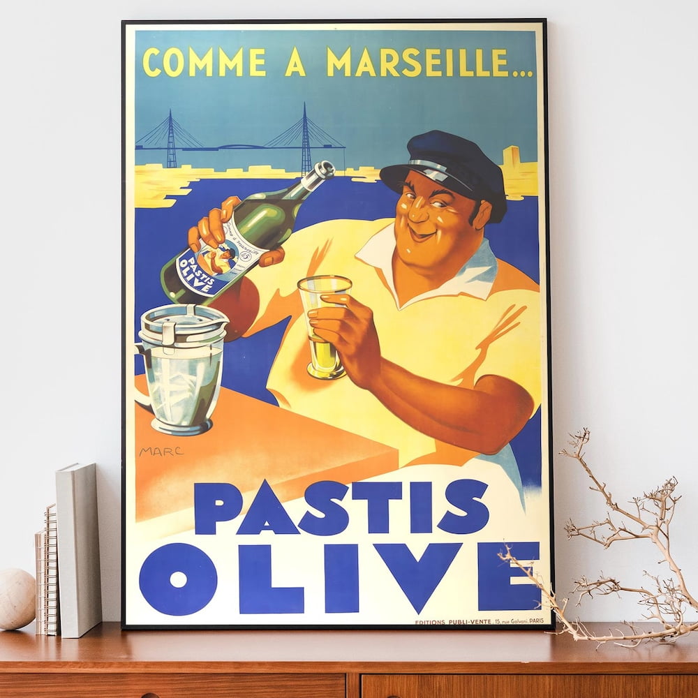 Kna Prints - 1 Pc Poster Vintage Pastis Olive Advertising Poster, Retro ...