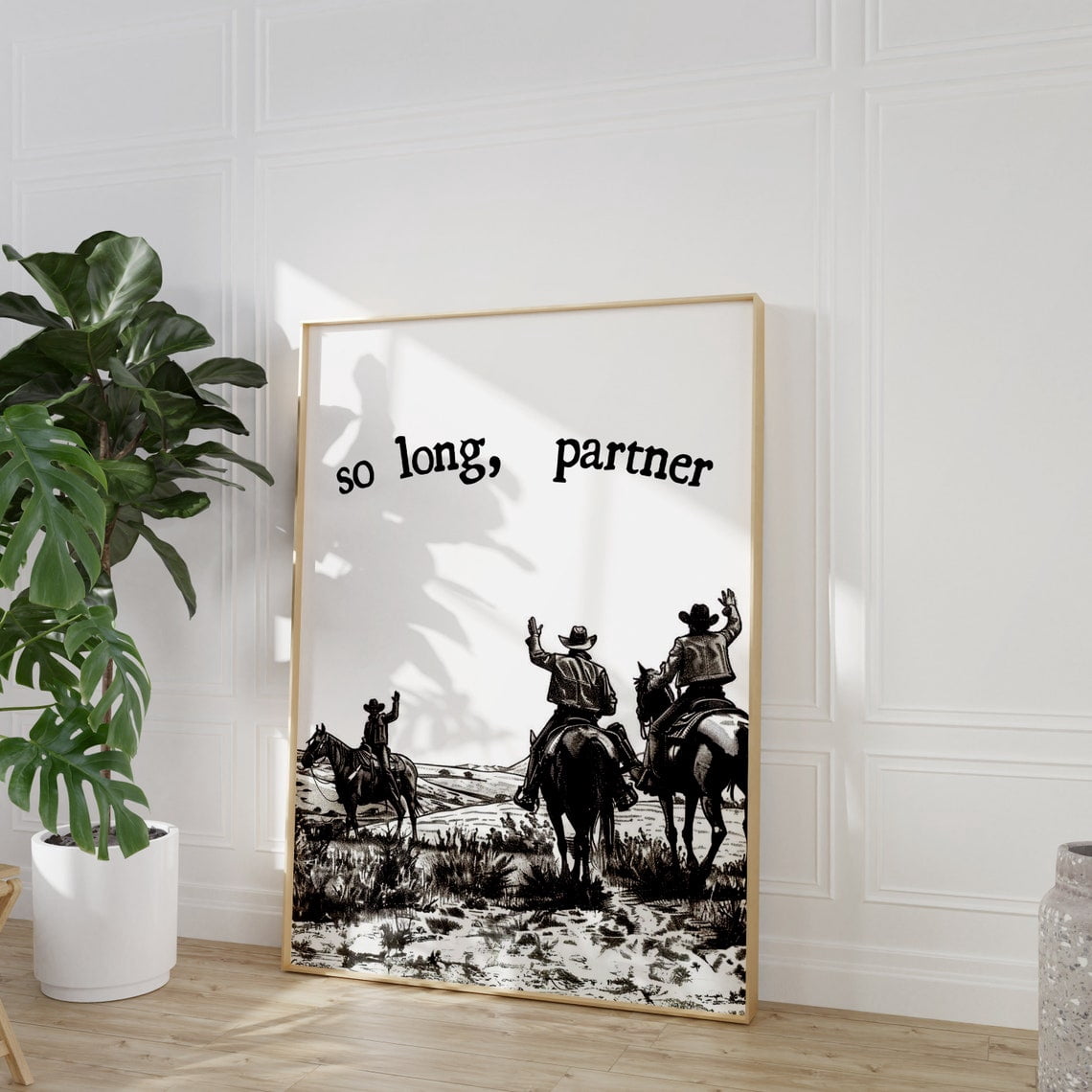 Kna Prints - 1 Pc Poster Vintage Thanks For Coming Cowboy Wall Art ...