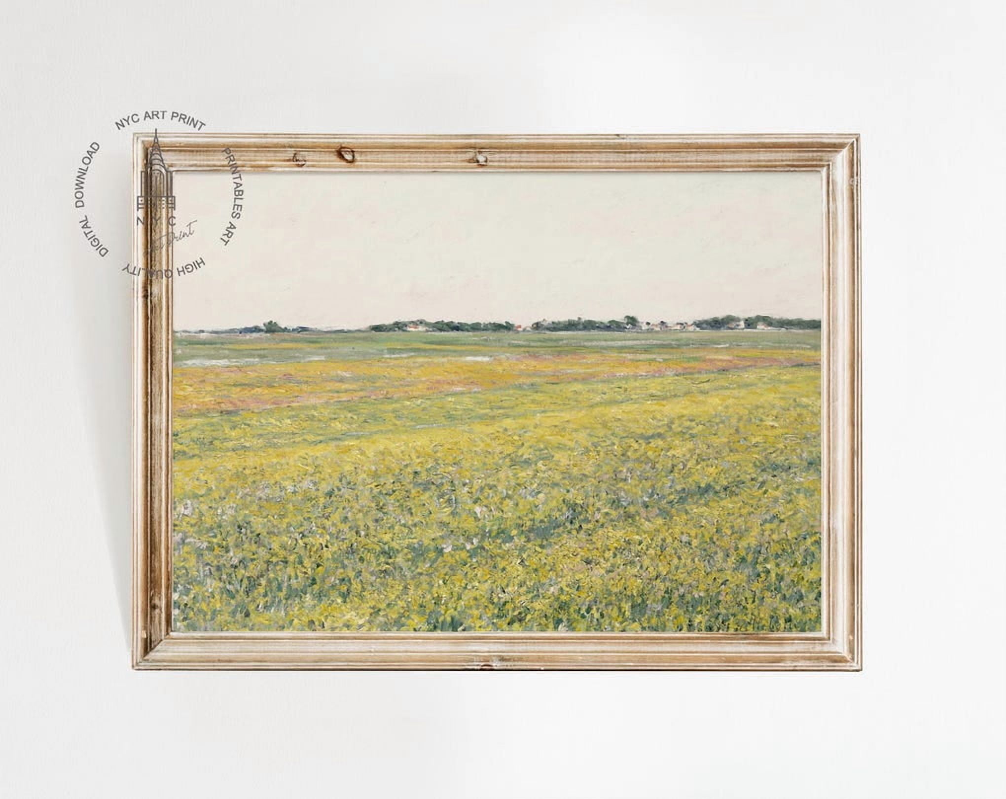 Kna Prints - 1 Pc Poster Vintage Yellow Fields Print, Spring Landscape ...