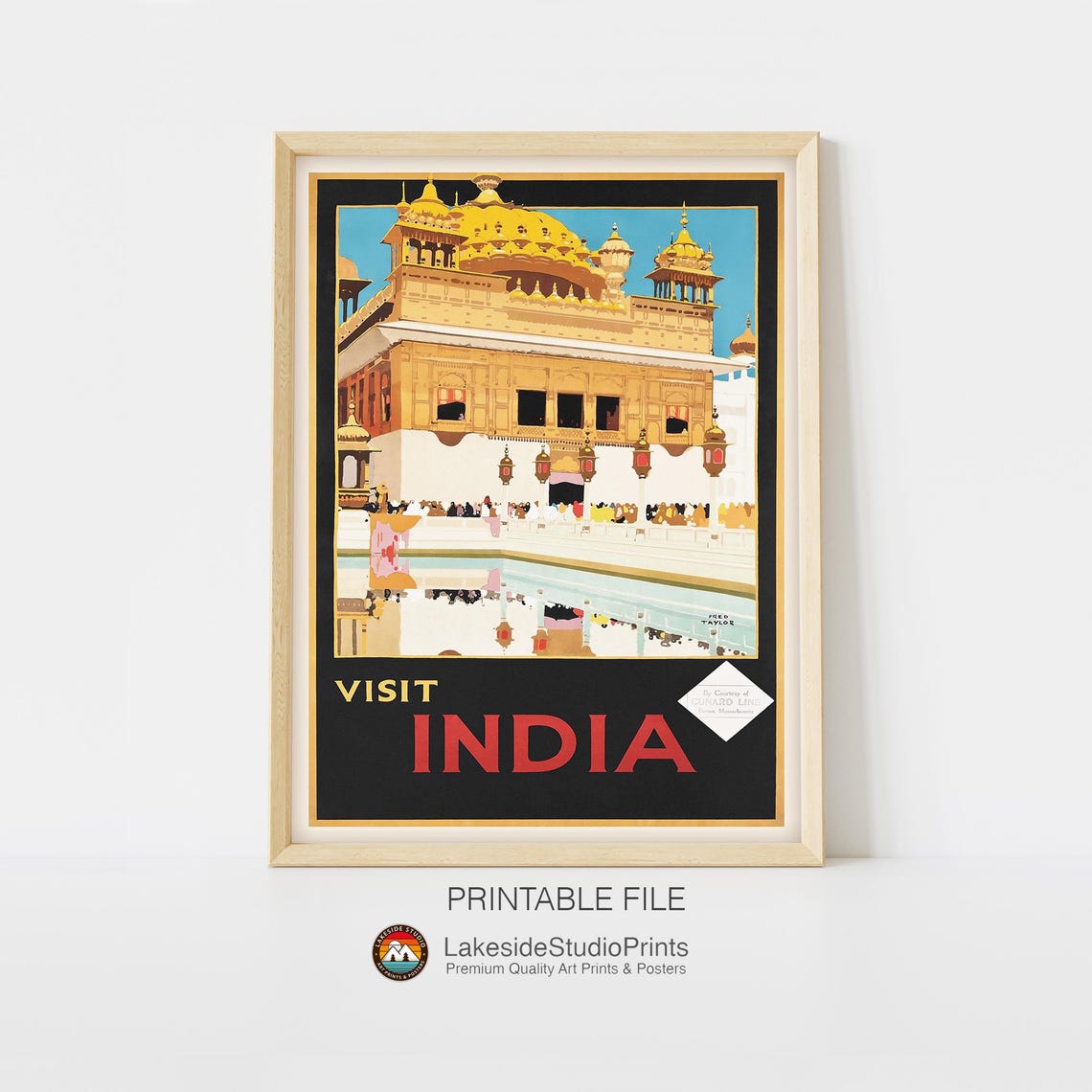 Kna Prints - 1 Pc Poster Visit India Golden Temple Amristar Vintage ...