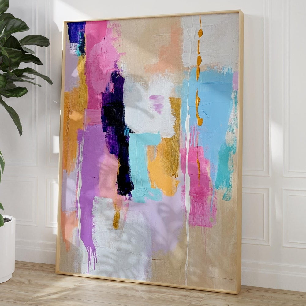 Kna Prints - 1 Pc Poster Vivid Colorful Abstract Poster | Pink, Gold ...