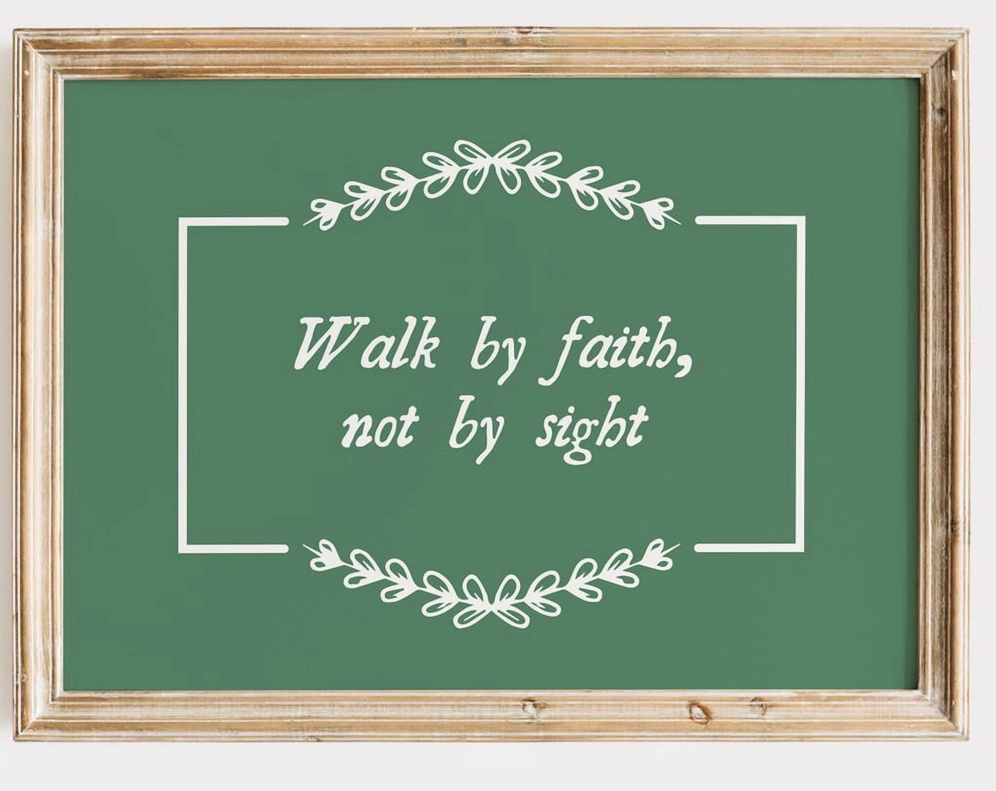 Kna Prints - 1 Pc Poster Walk By Faith Bible Verse Wall Art Christian ...