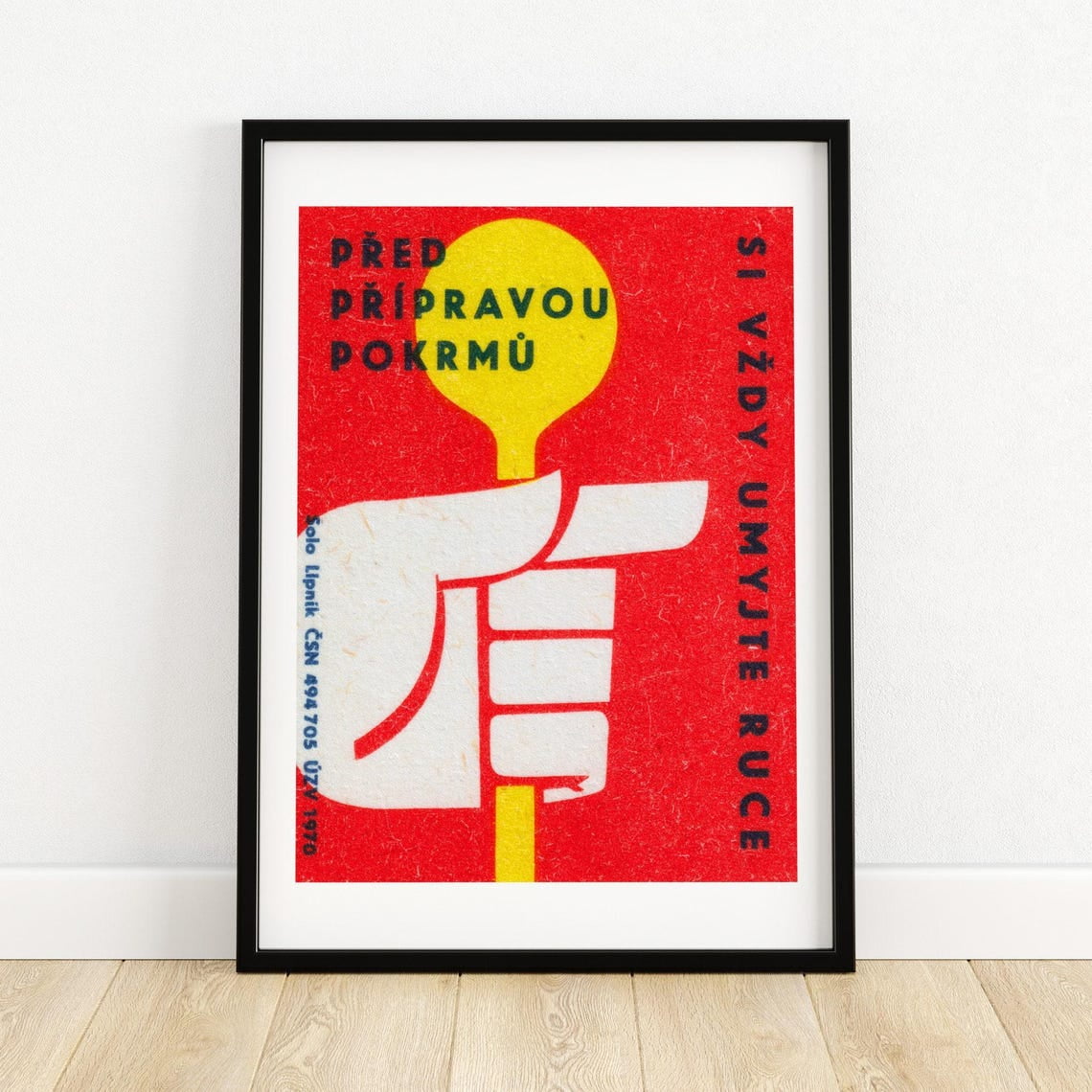 Kna Prints - 1 Pc Poster Wash Hands Before Cooking Matchbox Print Czech ...