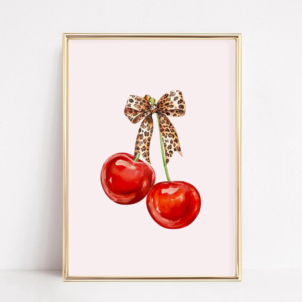 Kna Prints - 1 Pc Poster Watercolor Cherry Wall Art | Preppy Room Decor ...