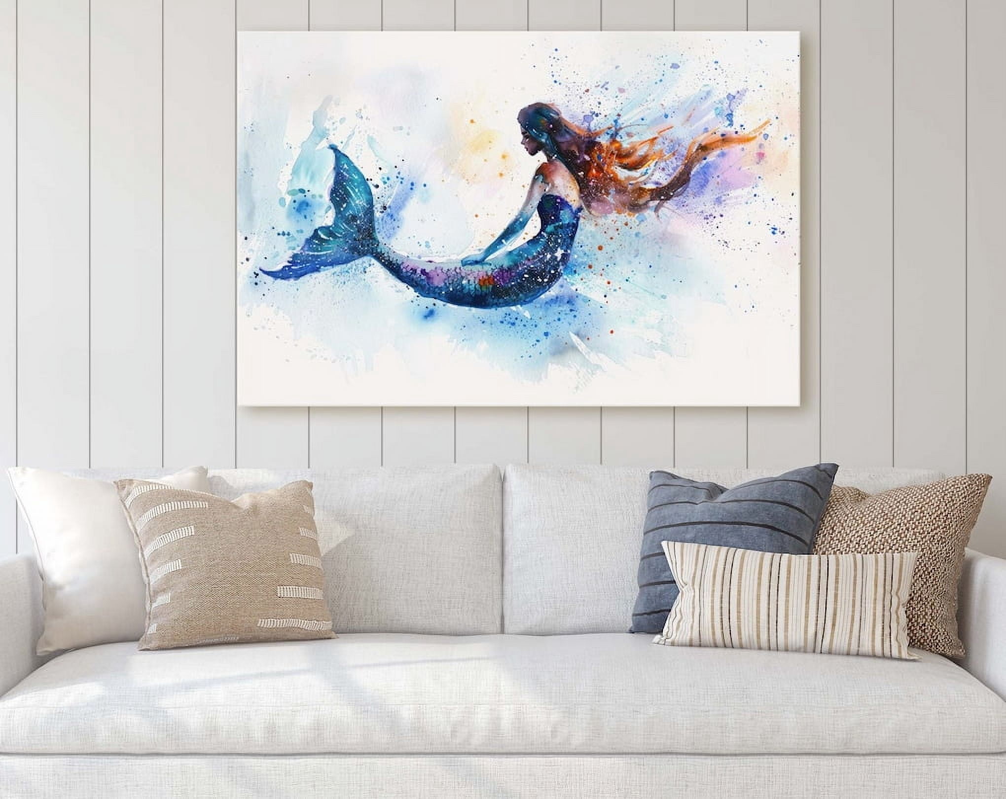 Kna Prints - 1 Pc Poster Watercolor Mermaid, Fantasy Creature, Ocean ...