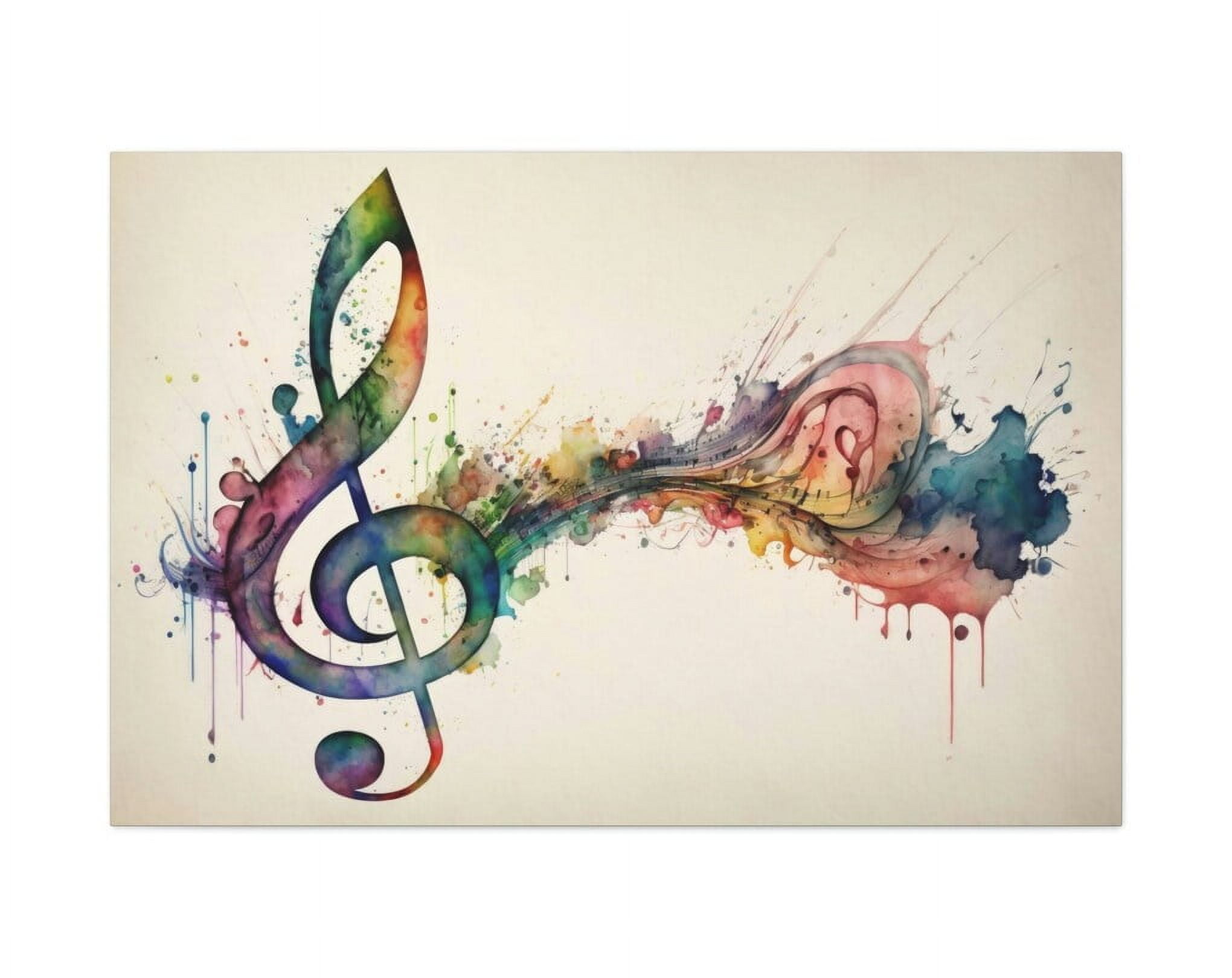 Kna Prints - 1 Pc Poster Watercolor Musical Note Art Large Print, Music ...